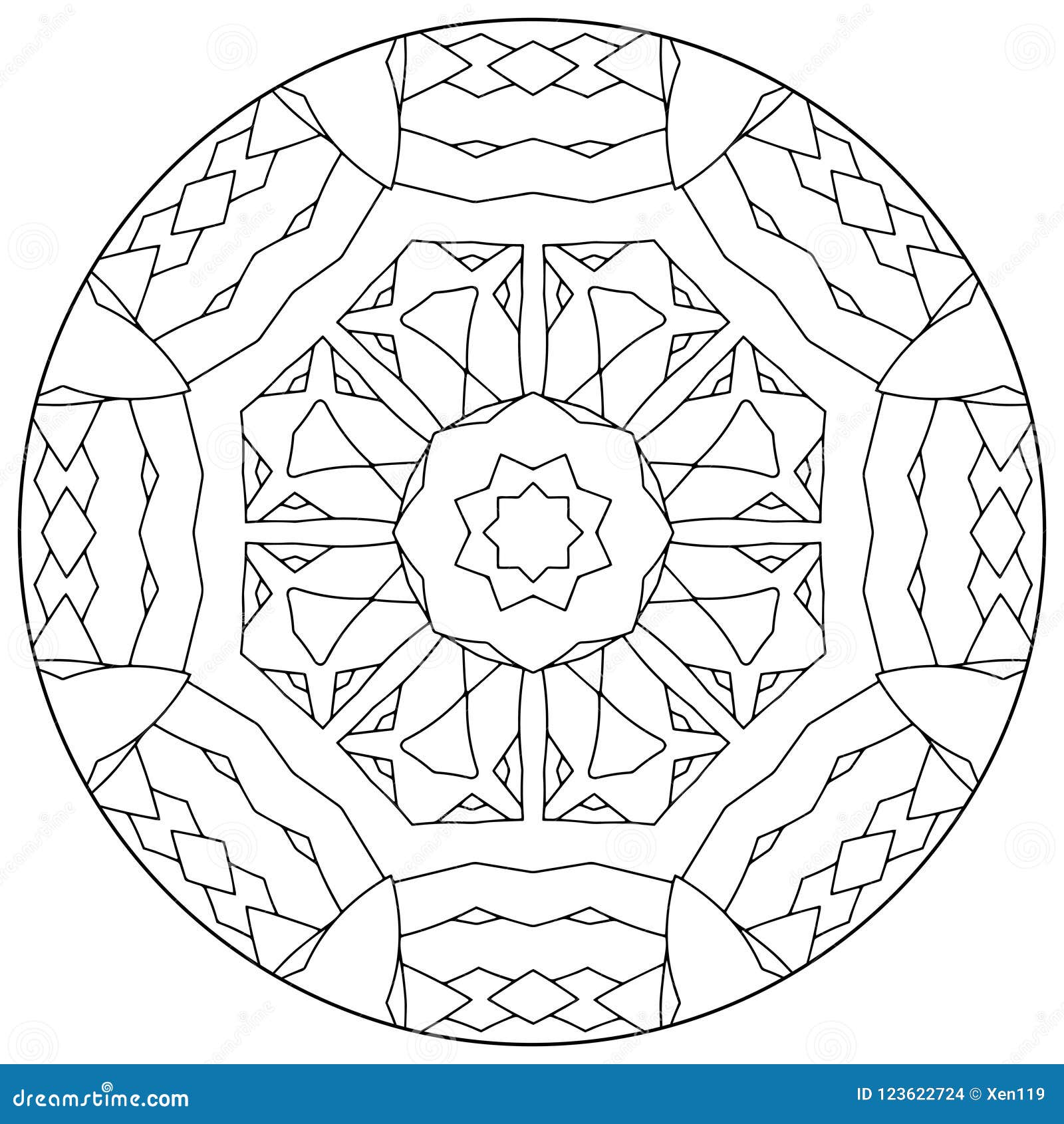 Patterned Circle for Coloring Stock Photo - Illustration of cover, blue ...