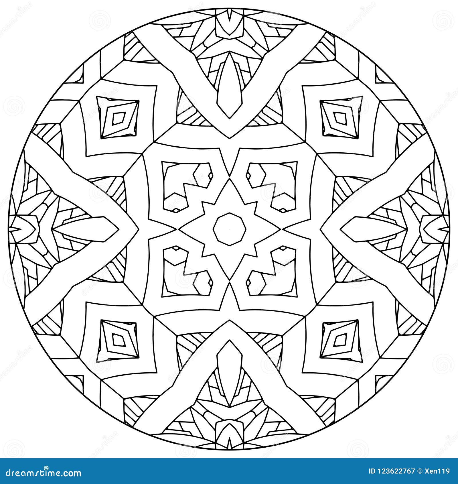 Patterned Circle for Coloring Stock Image - Illustration of color ...