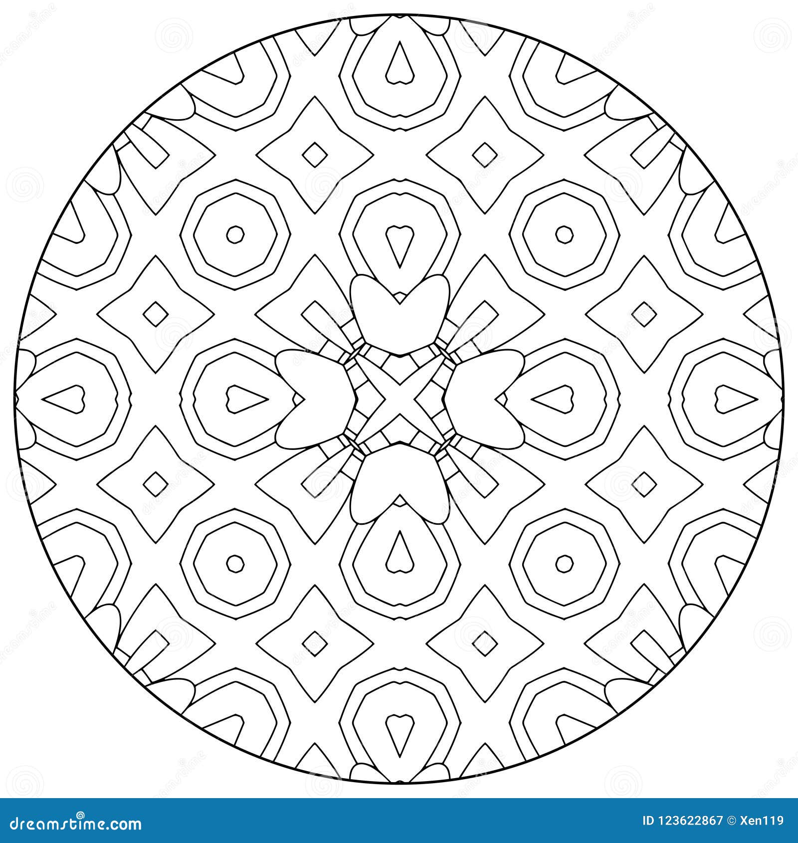 Patterned Circle for Coloring Stock Image - Illustration of modern ...