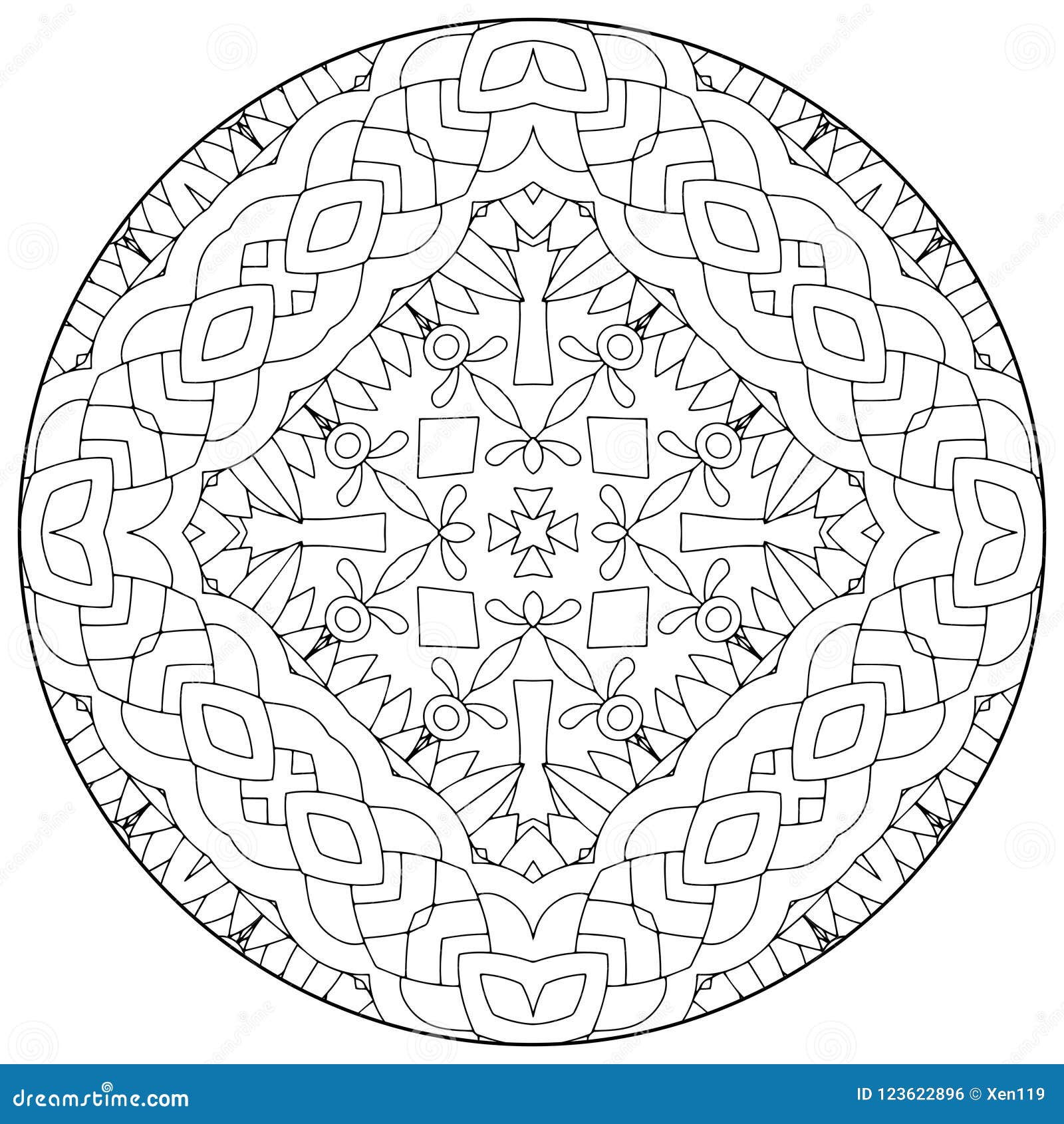 Patterned Circle for Coloring Stock Photo - Illustration of color ...