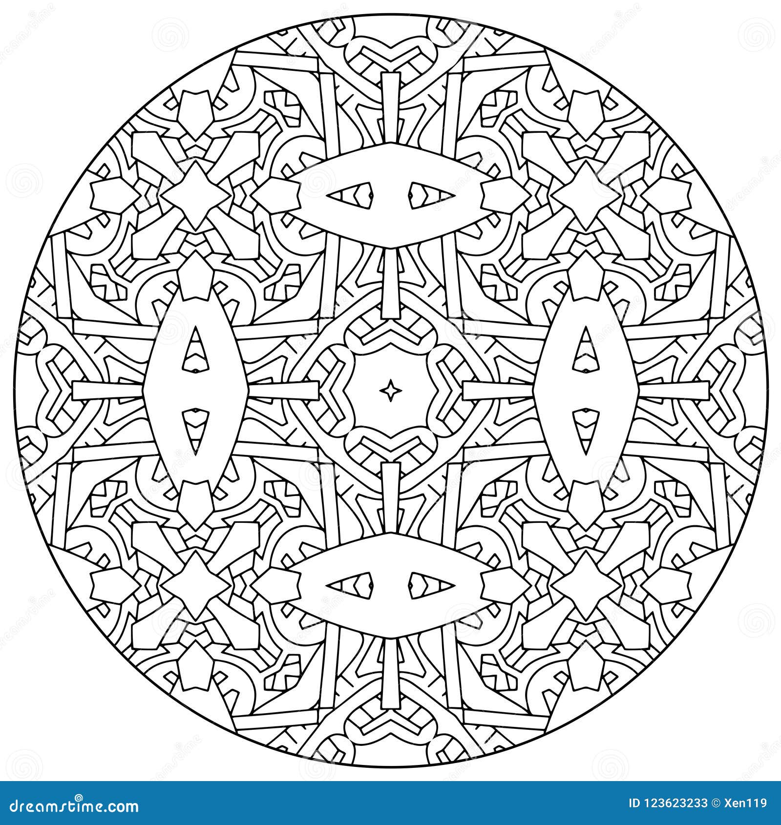 Patterned Circle for Coloring Stock Image - Illustration of ornament ...