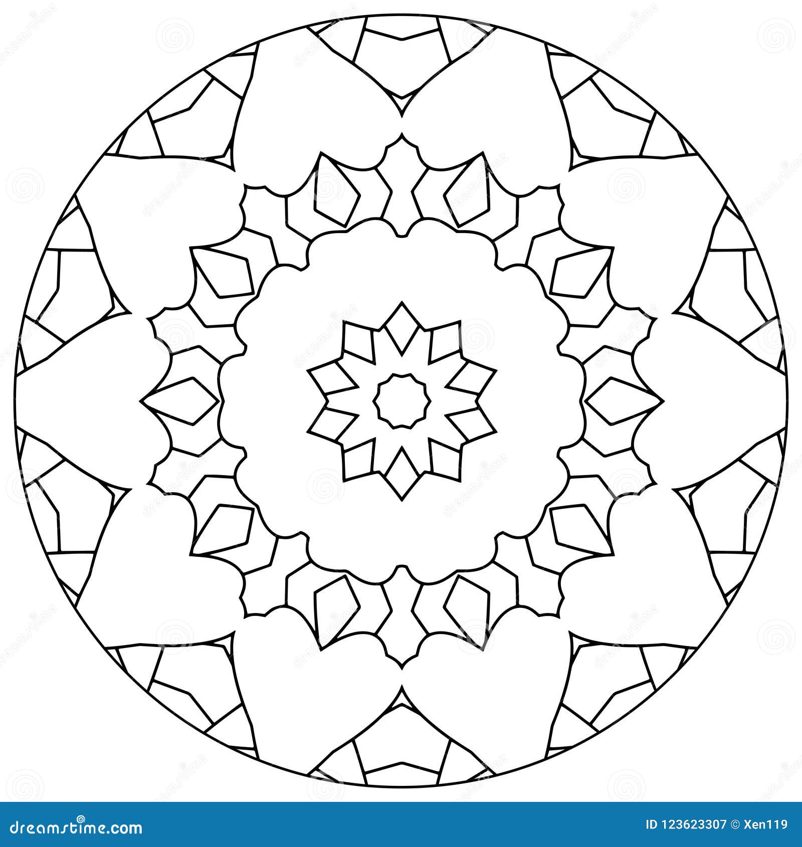 Patterned Circle for Coloring Stock Image - Illustration of background ...