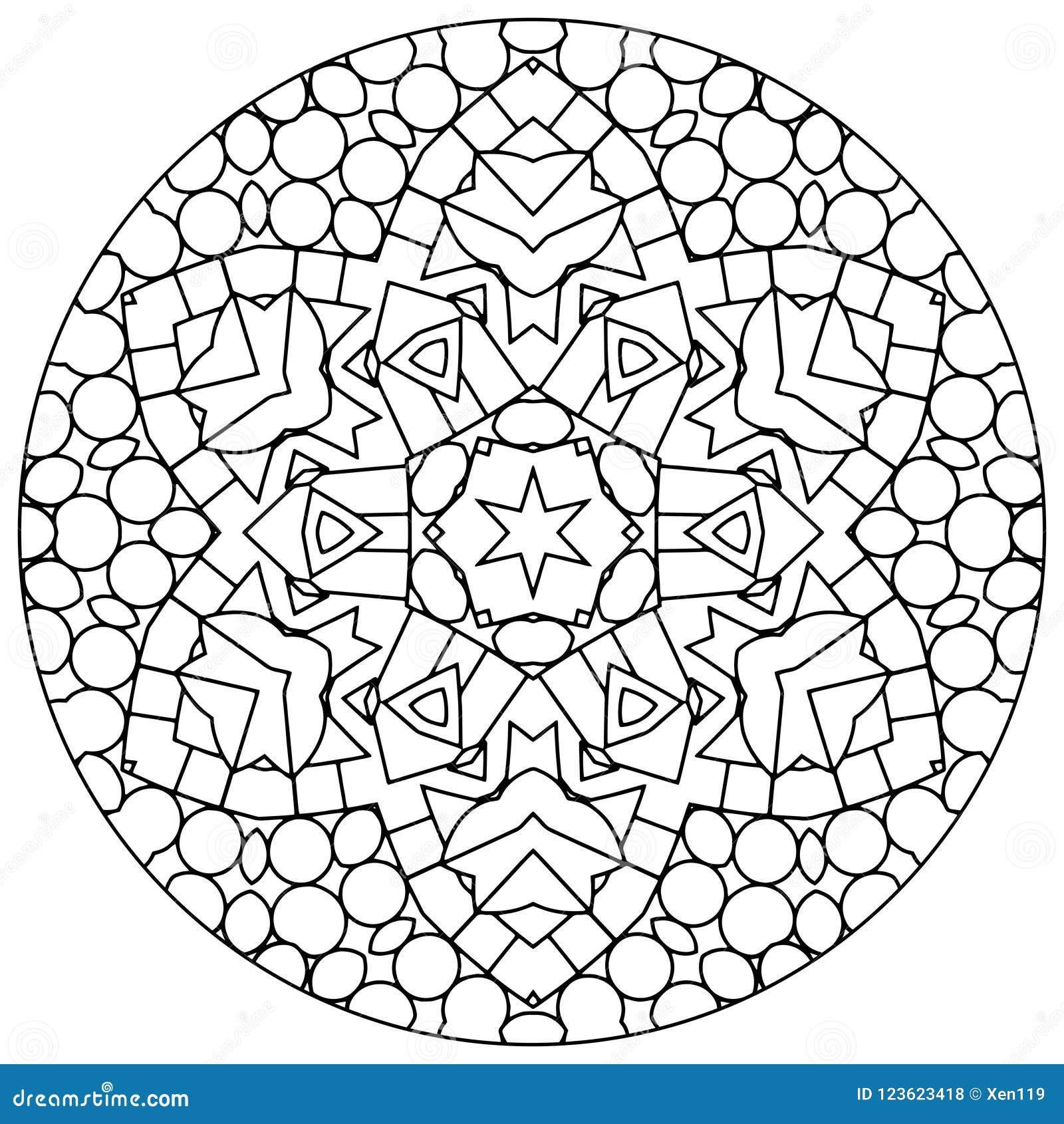 Patterned Circle for Coloring Stock Photo - Illustration of blue ...