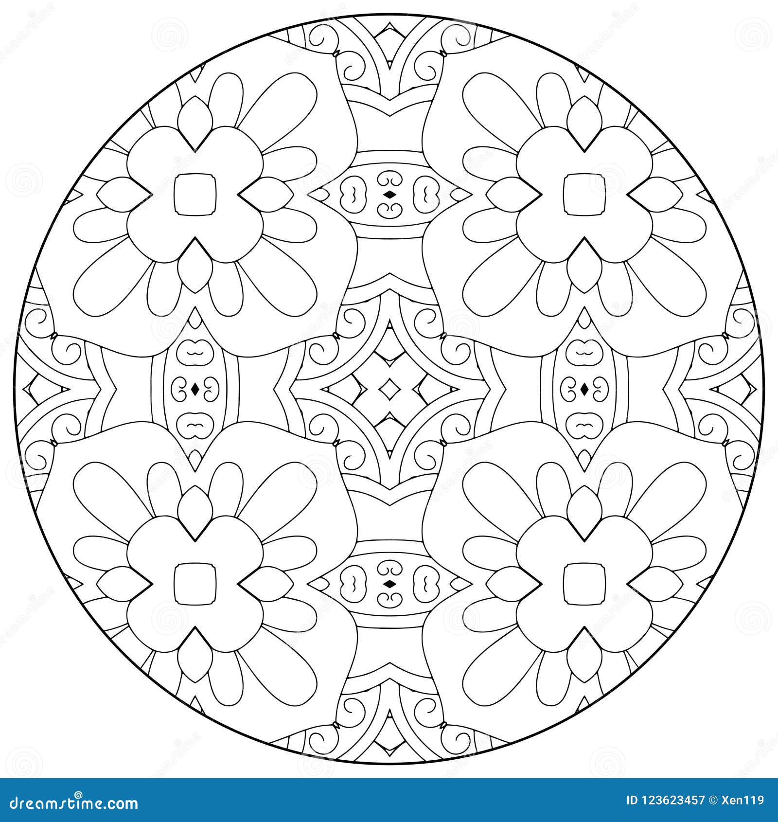 Patterned Circle for Coloring Stock Image - Illustration of effect ...