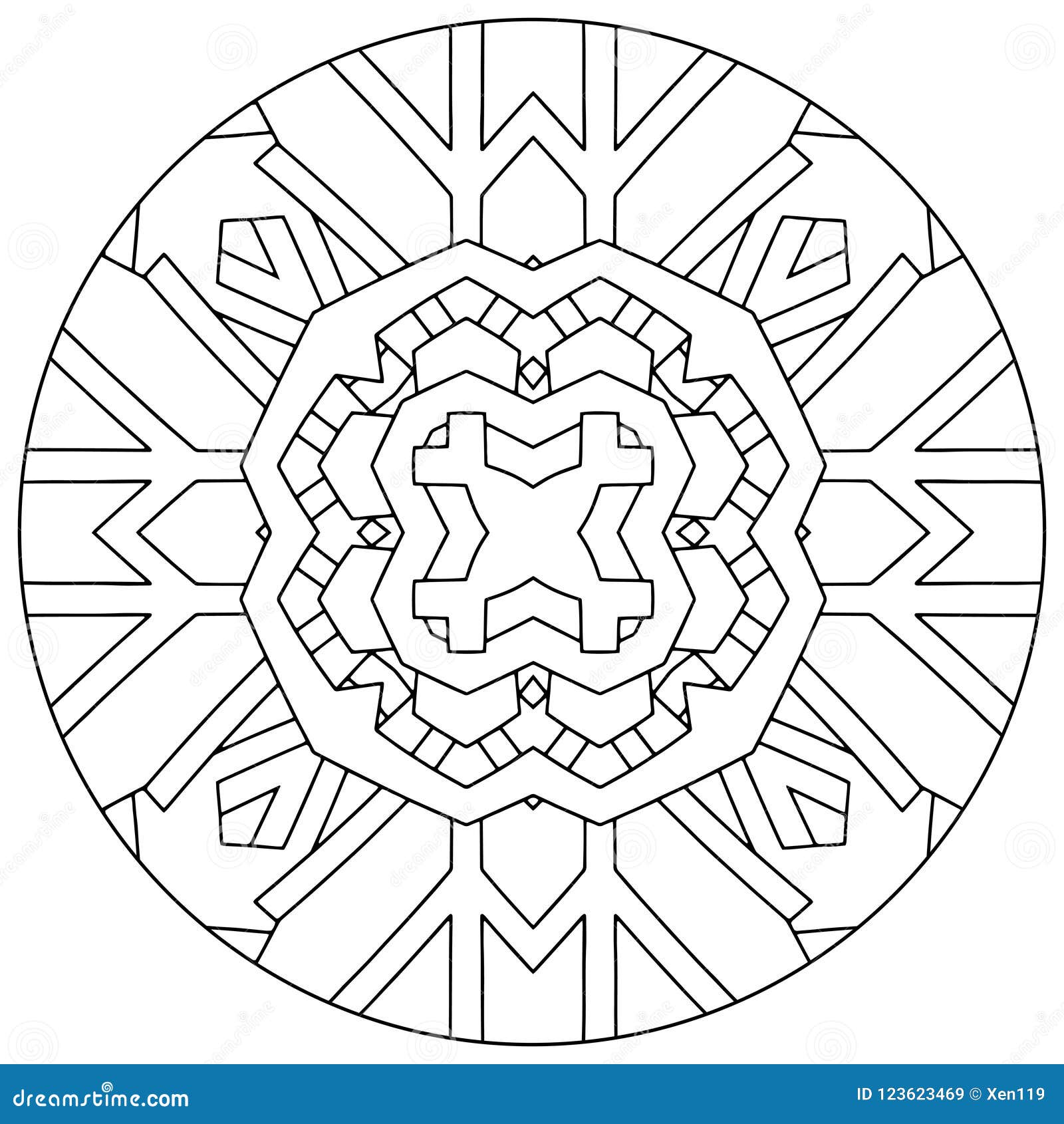 Patterned Circle for Coloring Stock Image - Illustration of fabric ...