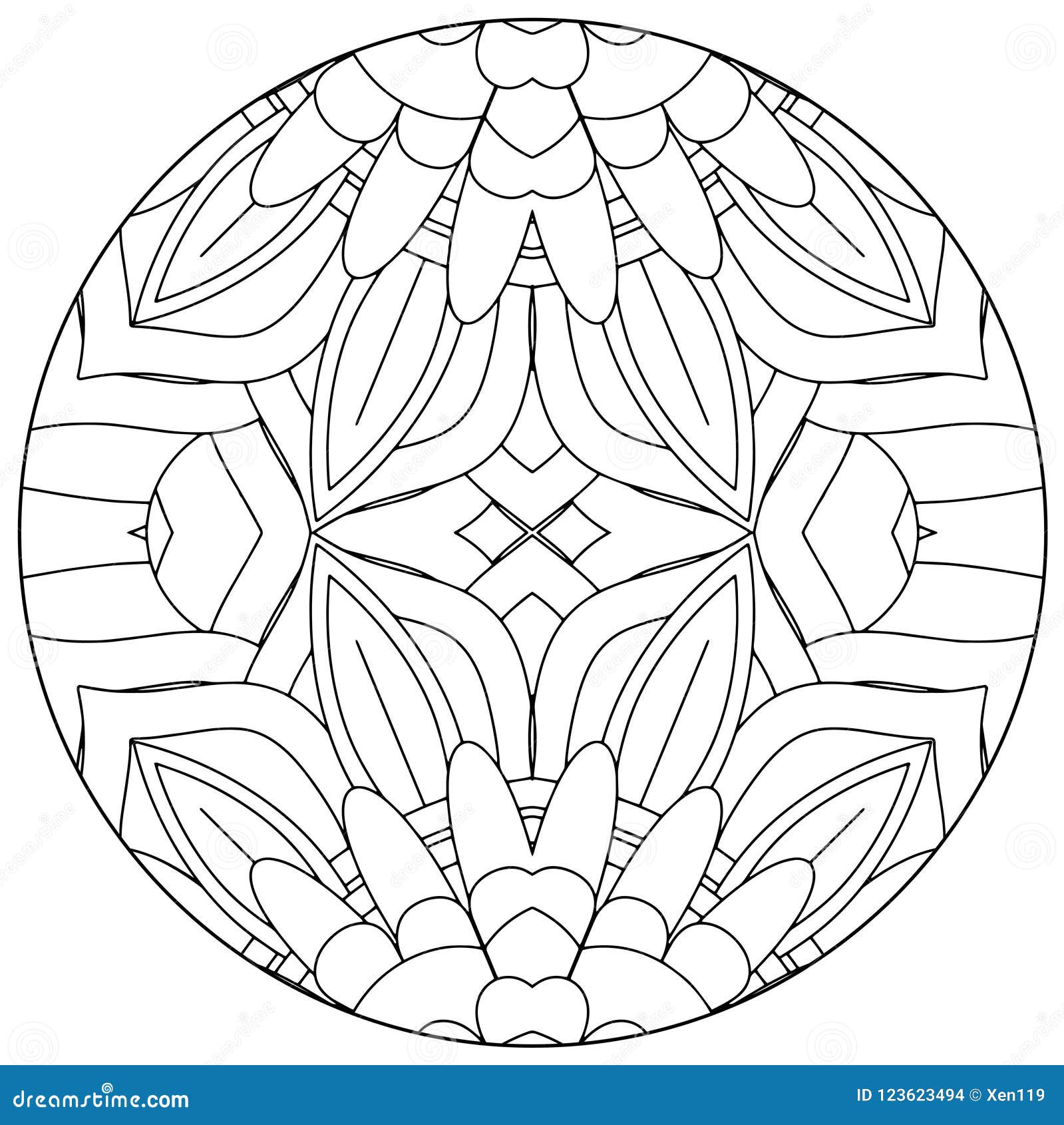 Patterned Circle for Coloring Stock Photo - Illustration of dotted ...