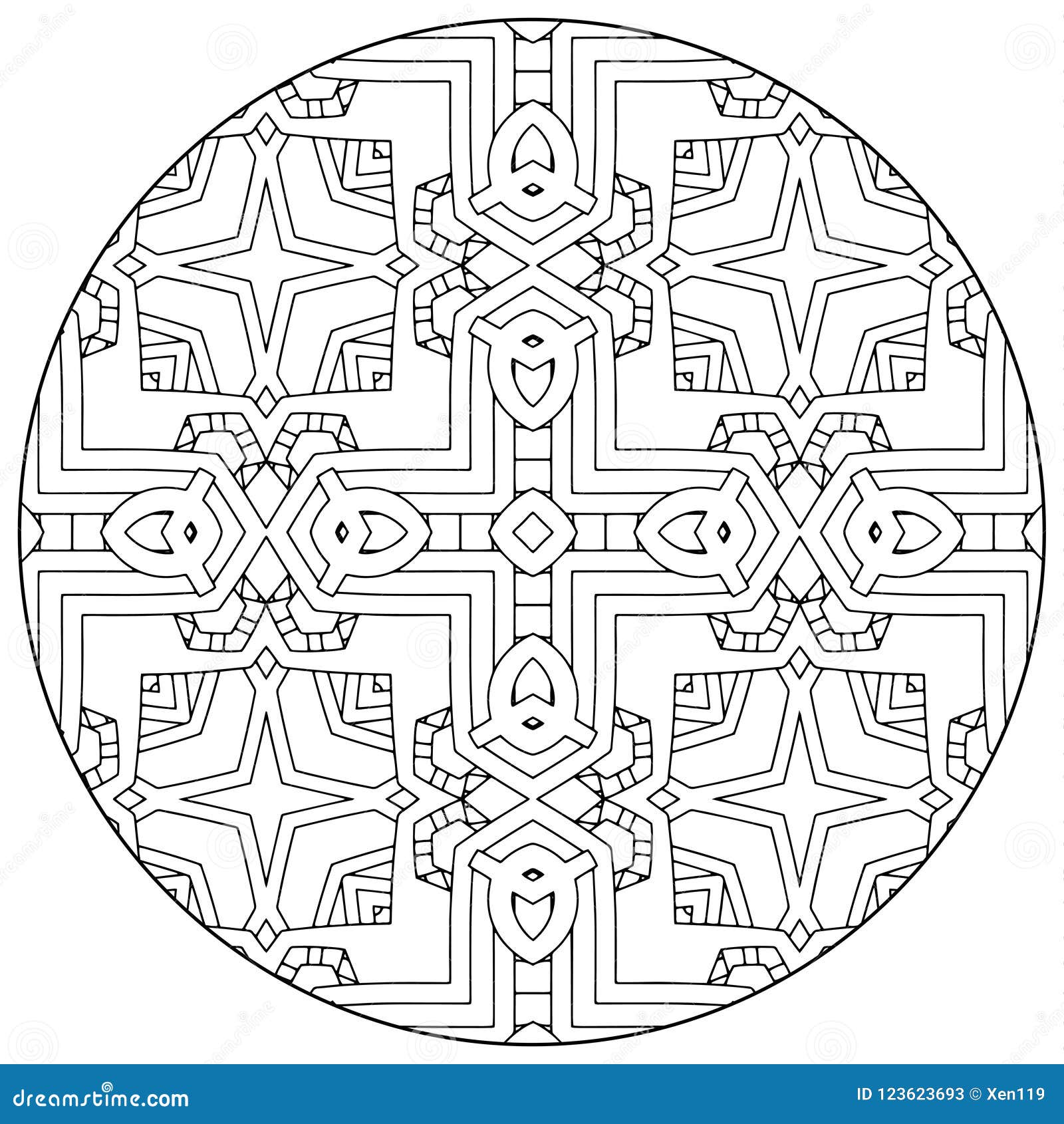 Patterned Circle for Coloring Stock Image - Illustration of dotted ...