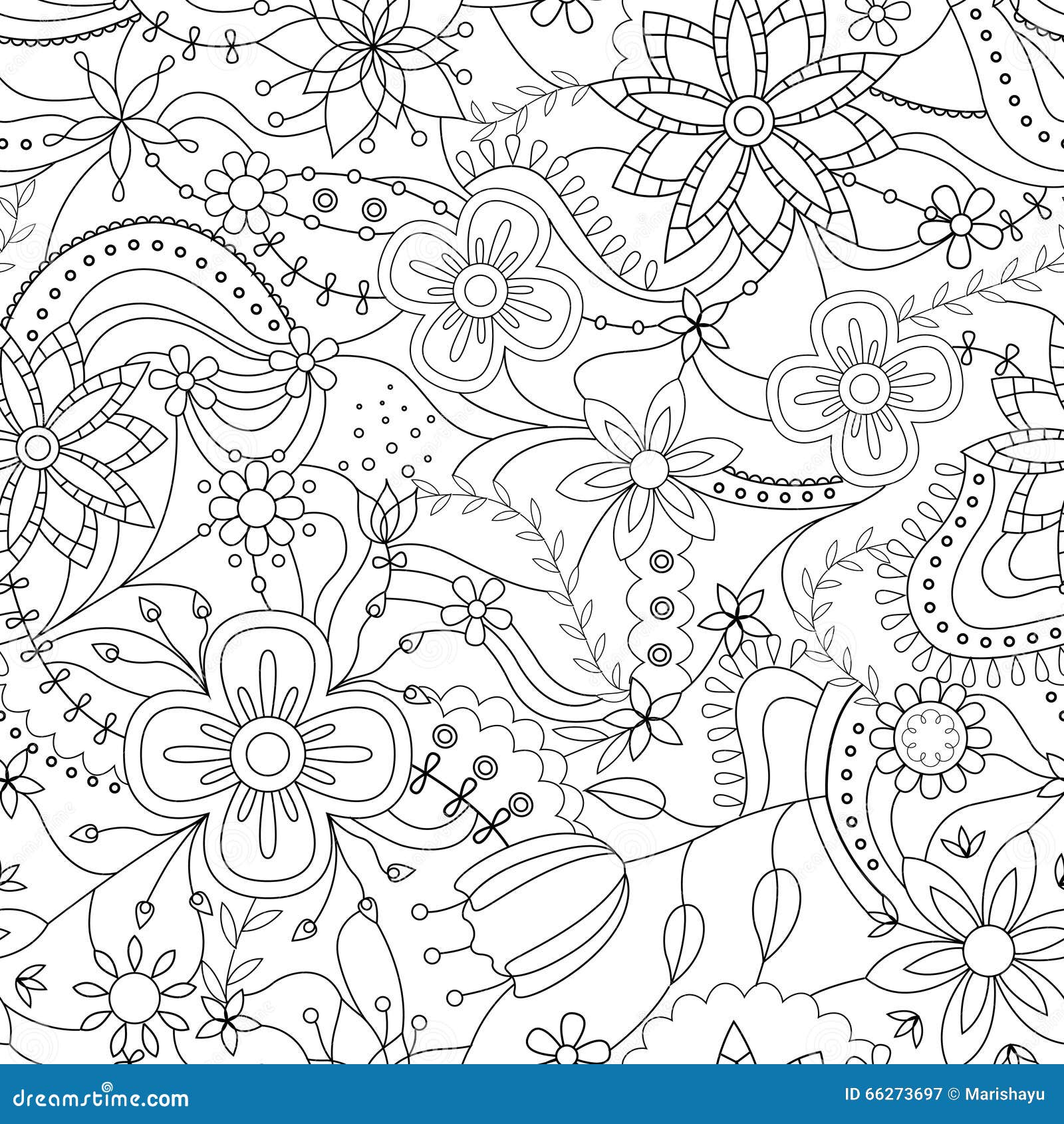 Coloring Pattern with Flowers Stock Vector - Illustration of coloring ...