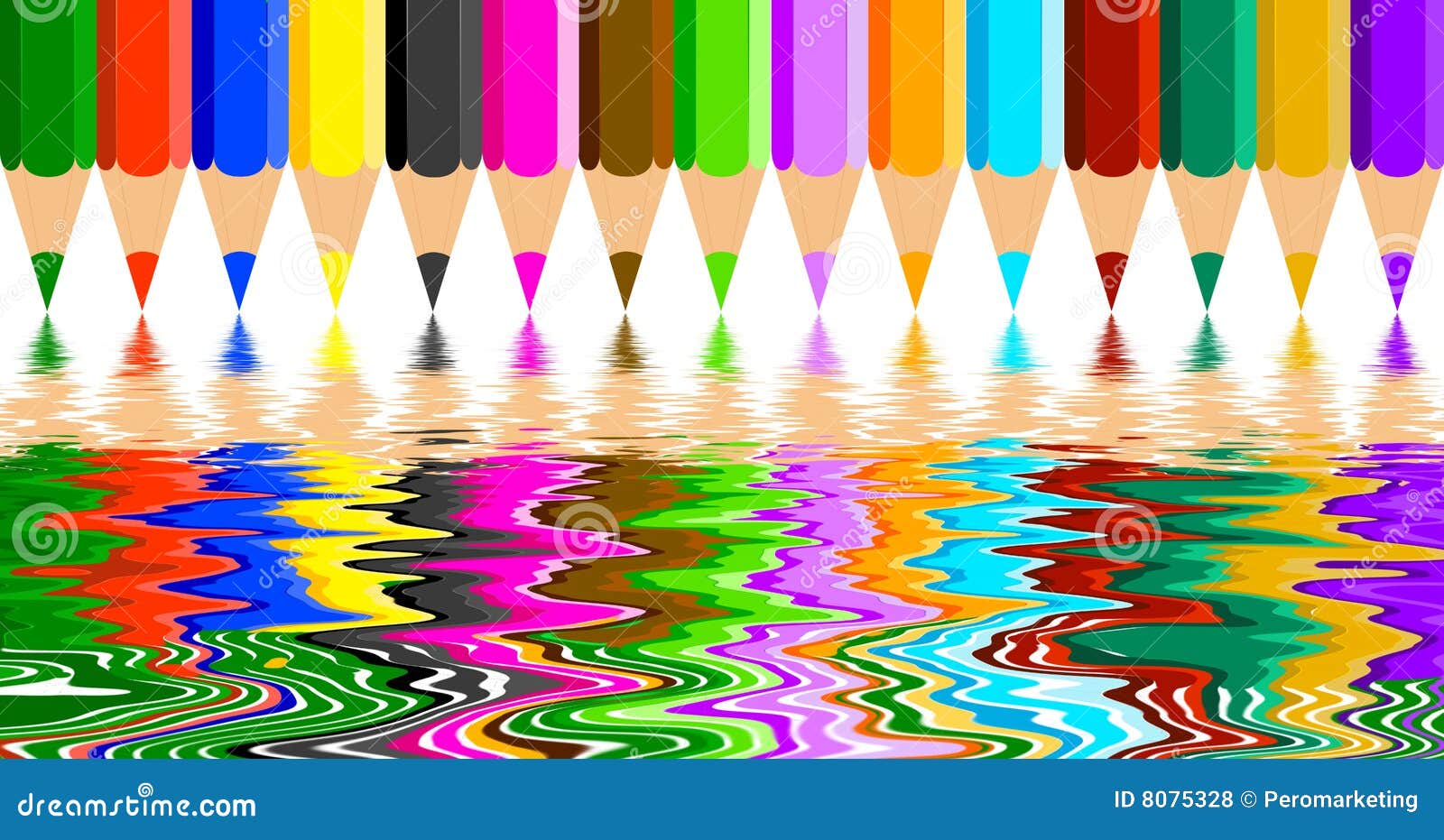 Coloring Pencil Reflections Stock Illustration - Illustration of close ...