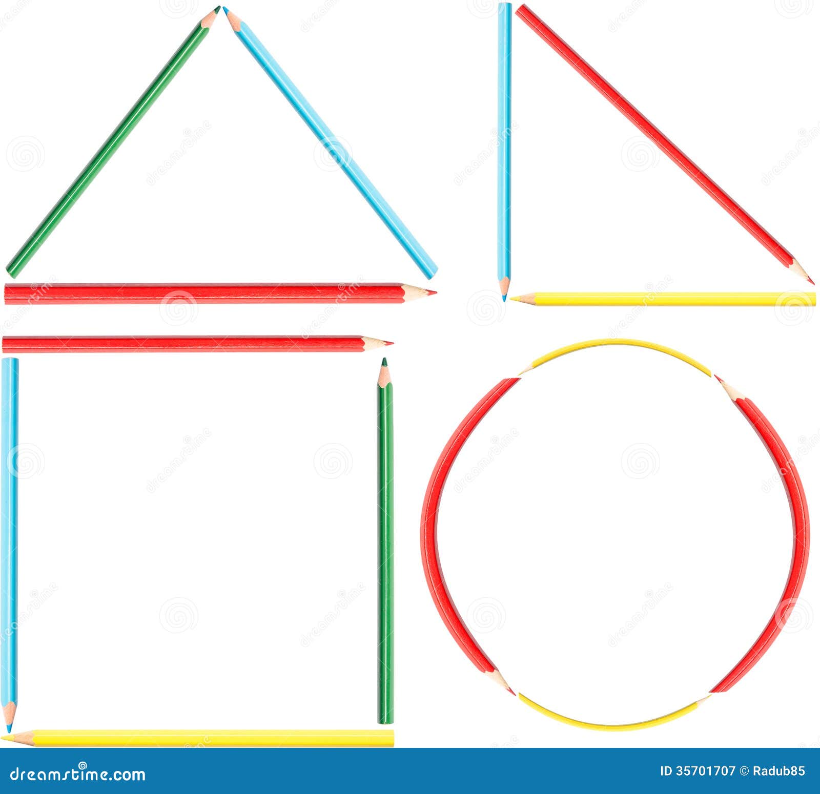 Coloring Pencils Geometry Shapes Stock Image - Image of draw, education ...
