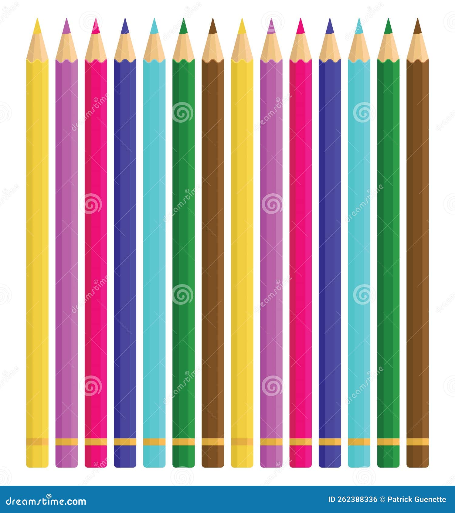 Coloring pencils, icon stock vector. Illustration of colorful - 262388336