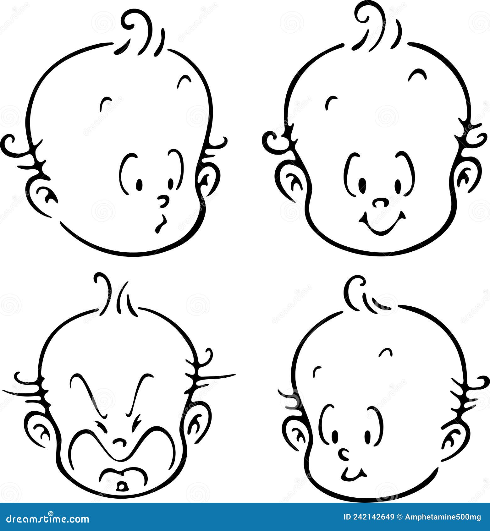 Coloring Pictures of Babies` Faces Stock Illustration - Illustration of ...