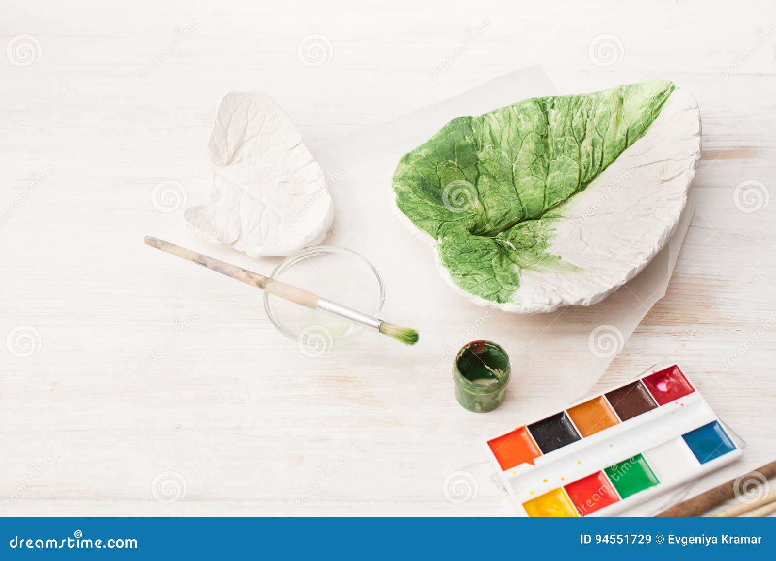 Coloring the Plaster Form of the Sheet with Hands Stock Image - Image ...