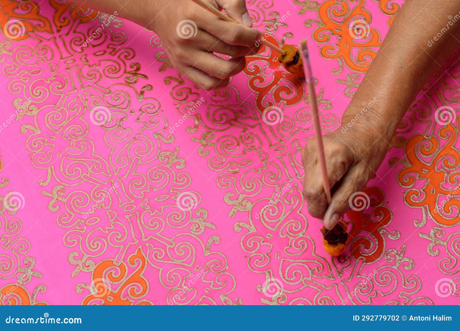 Batik stock photo. Image of clothing, coloring, flower - 292779702