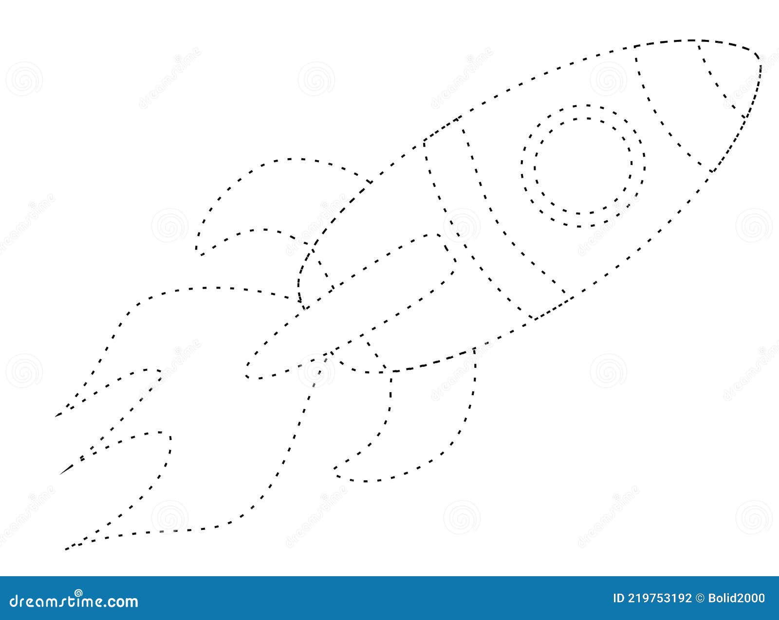 Rocket dotted line stock illustration. Illustration of entertainment ...