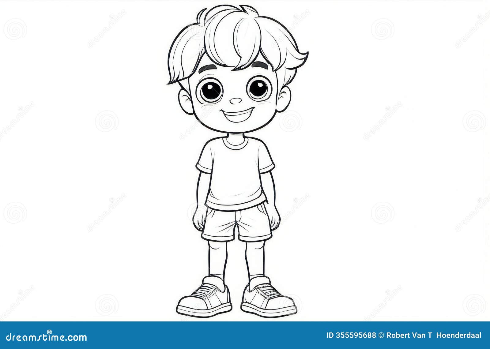 A Coloring Sheet of a Cute Boy at 17-1-2025 Stock Illustration ...