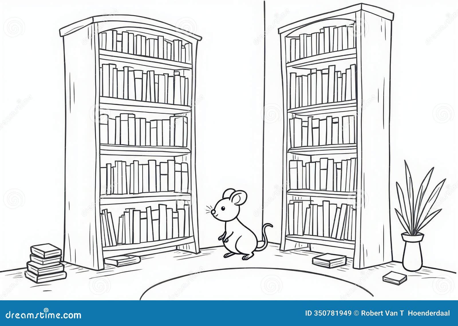 A Coloring Sheet of a Mouse in a Library at 19-12-2024 Stock Illustration - Illustration of ...