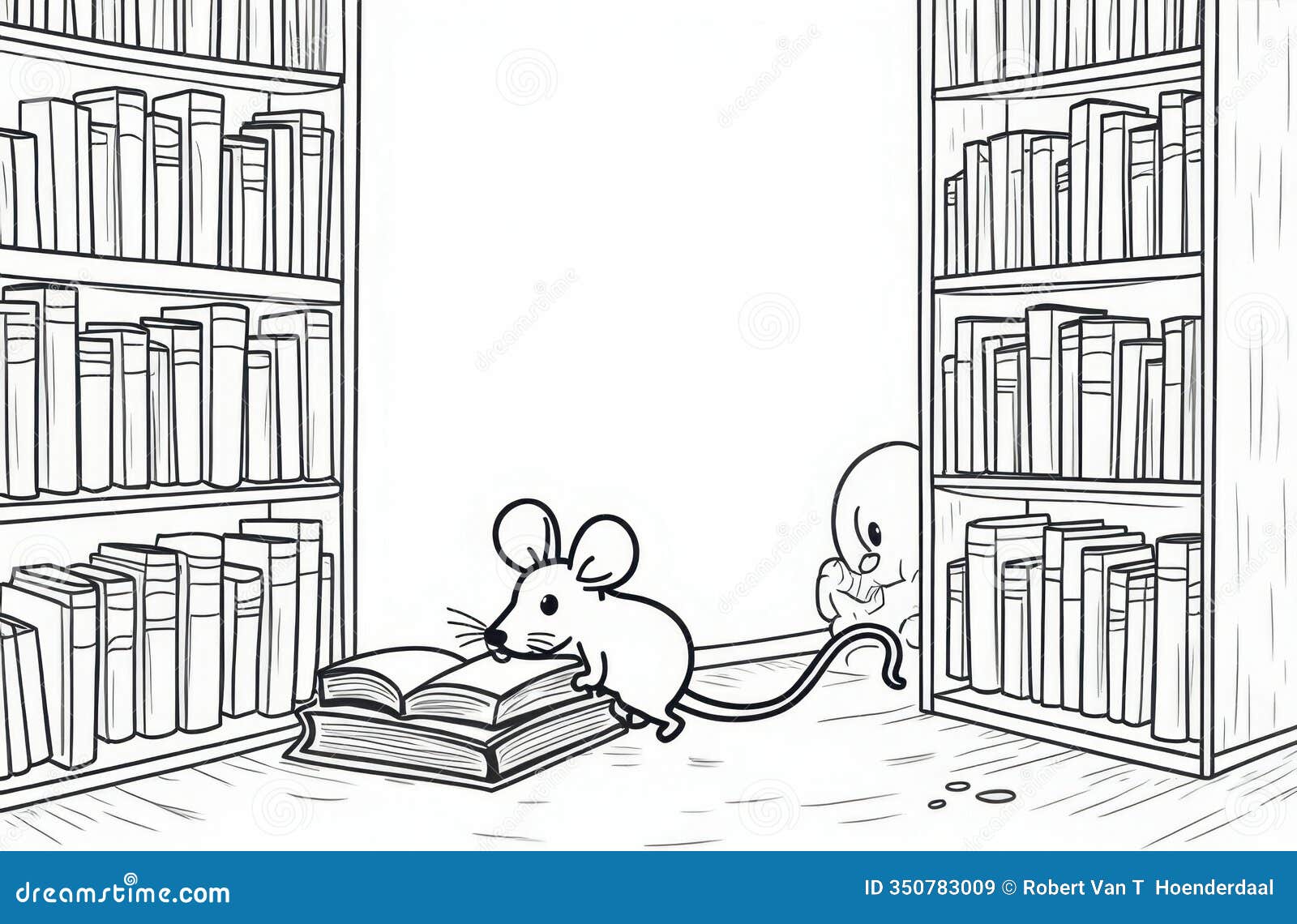 A Coloring Sheet of a Mouse in a Library at 19-12-2024 Stock Illustration - Illustration of ...
