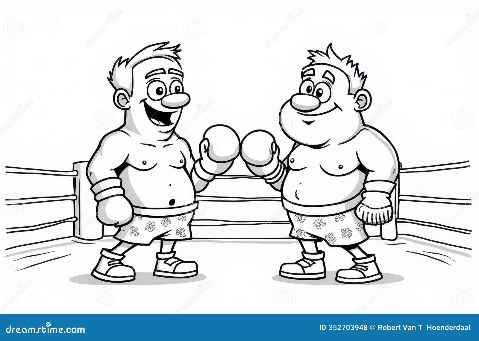 A Coloring Sheet of Two Boxers at 2-1-2024 Stock Illustration ...