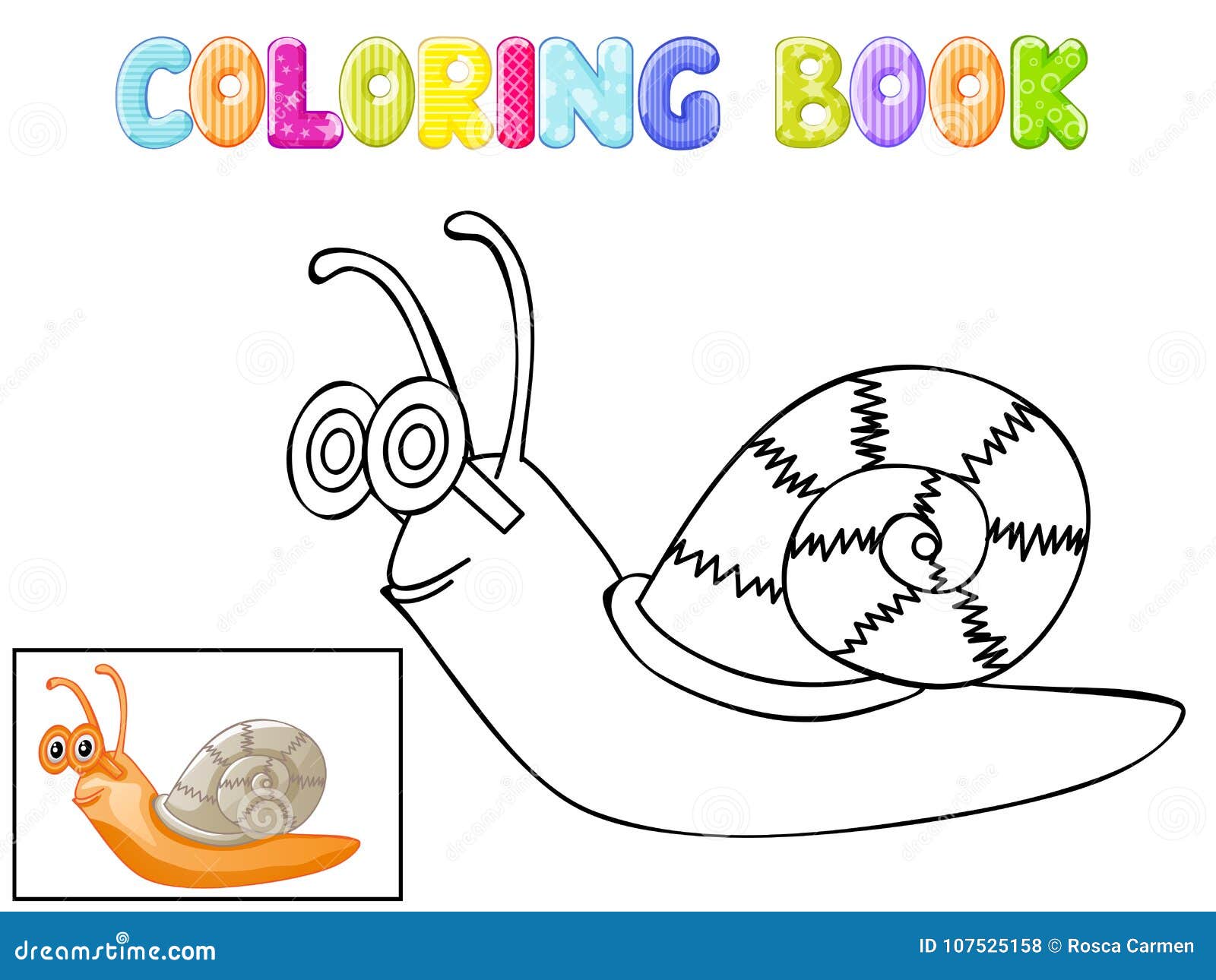 Coloring snail stock illustration. Illustration of gnat - 107525158