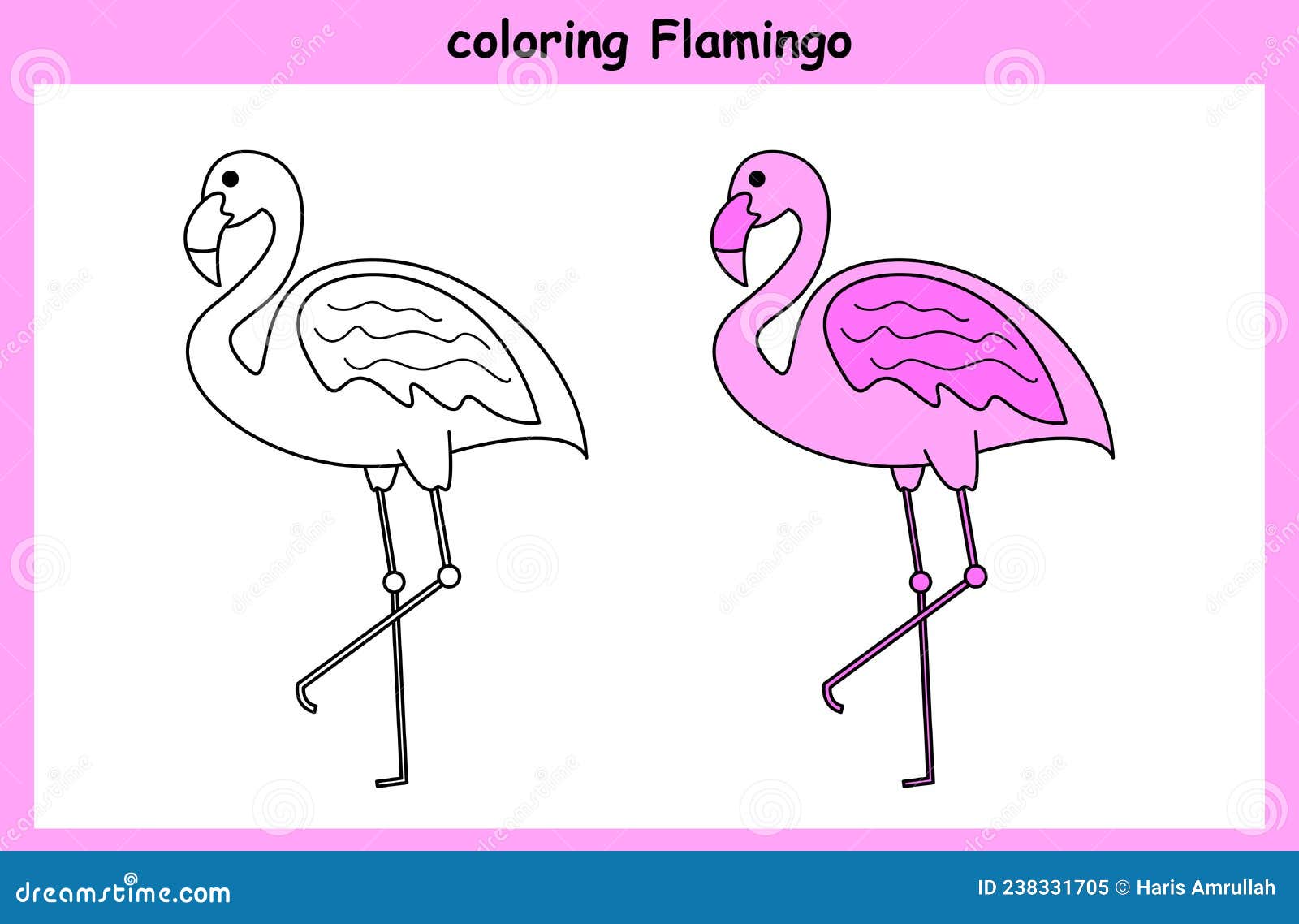 Children Trace and Coloring Flamingo Stock Vector - Illustration of ...