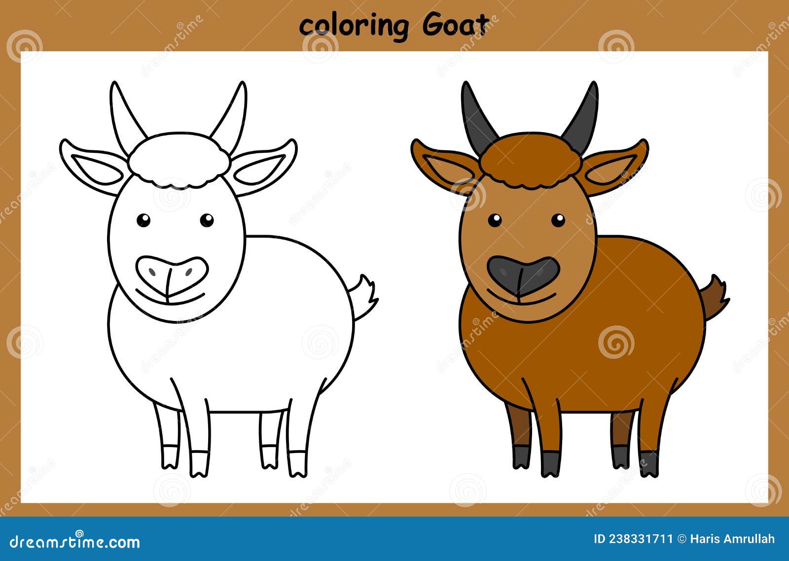 Children Trace and Coloring Goat Stock Vector - Illustration of manual ...
