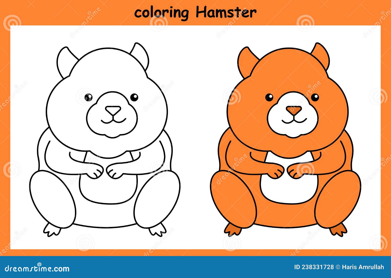 Children Trace and Coloring Hamster Stock Vector - Illustration of ...