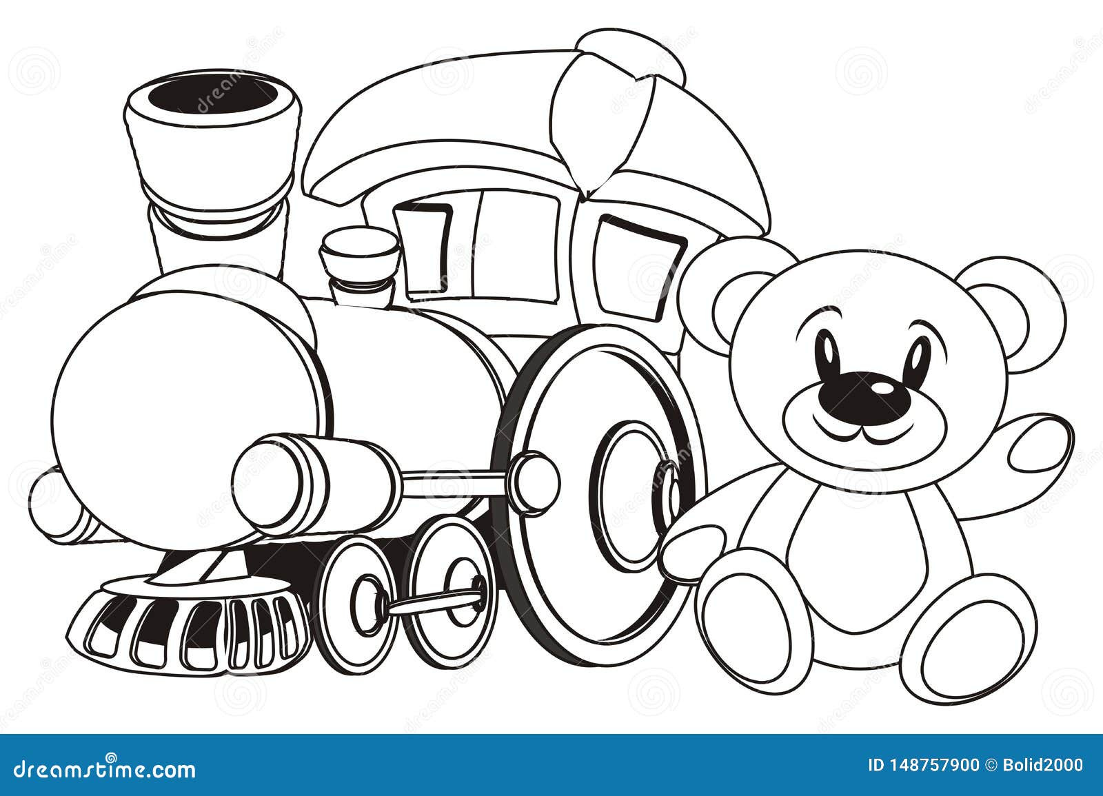 Teddy Bear Train Coloring Pages