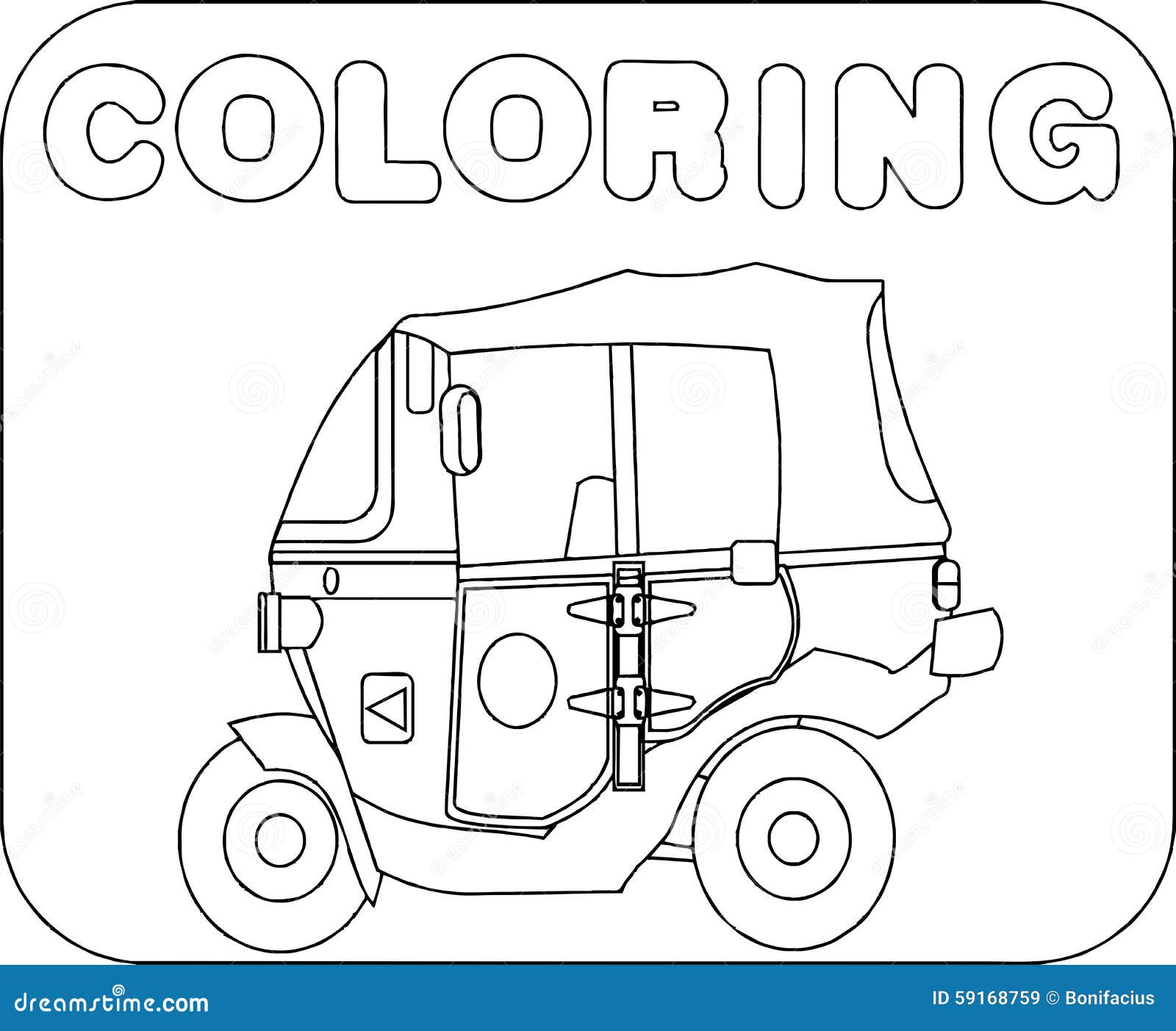 Coloring vehicle Cartoon stock vector. Illustration of engine - 59168759