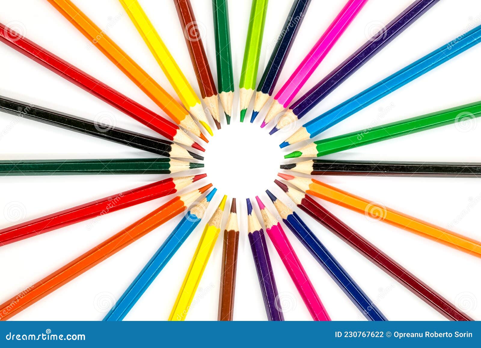 Coloring Wooden Pencil in a Circle Stock Photo - Image of crayon ...