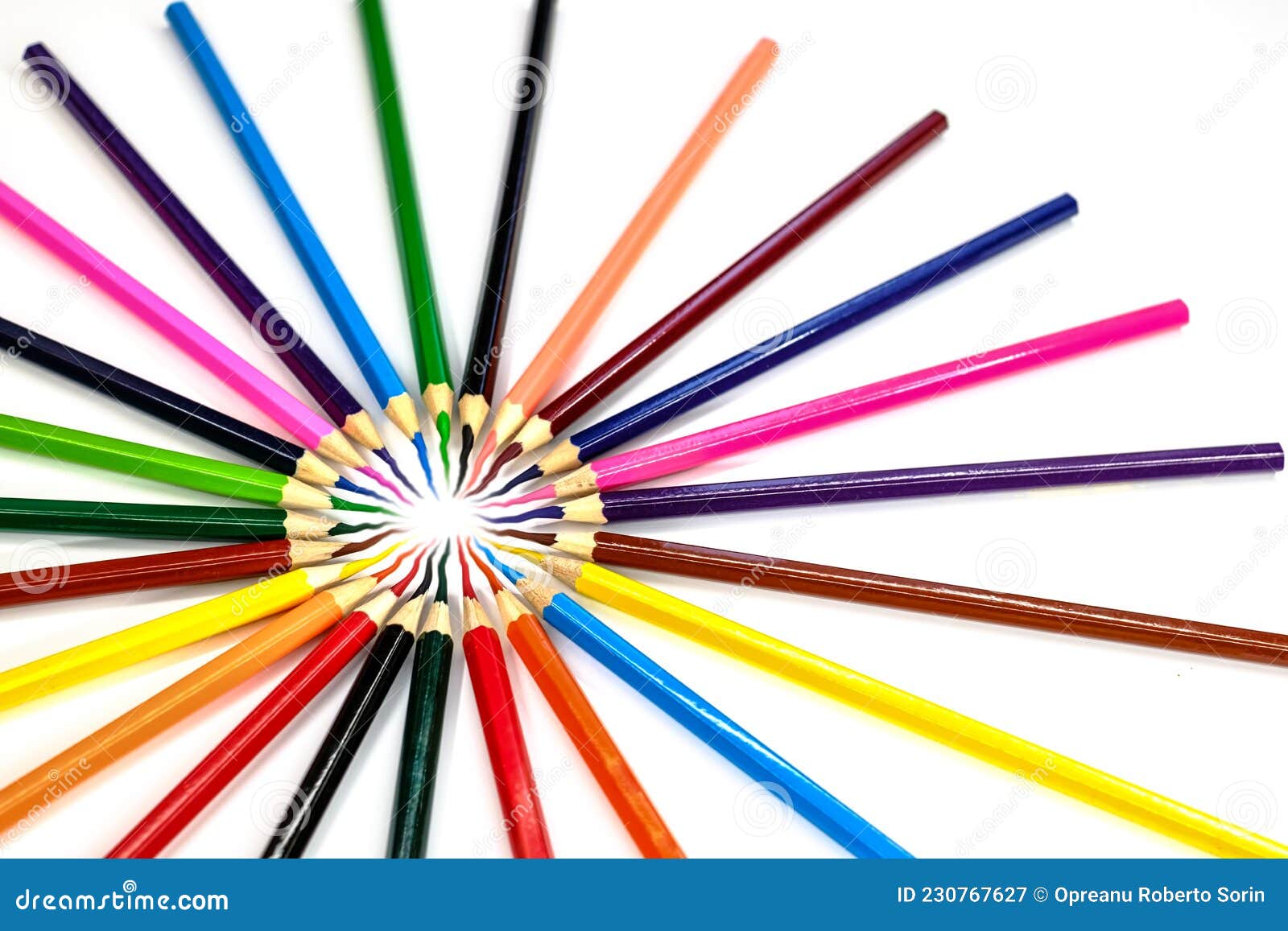 Coloring Wooden Pencil in a Circle Stock Image - Image of desk, draw ...