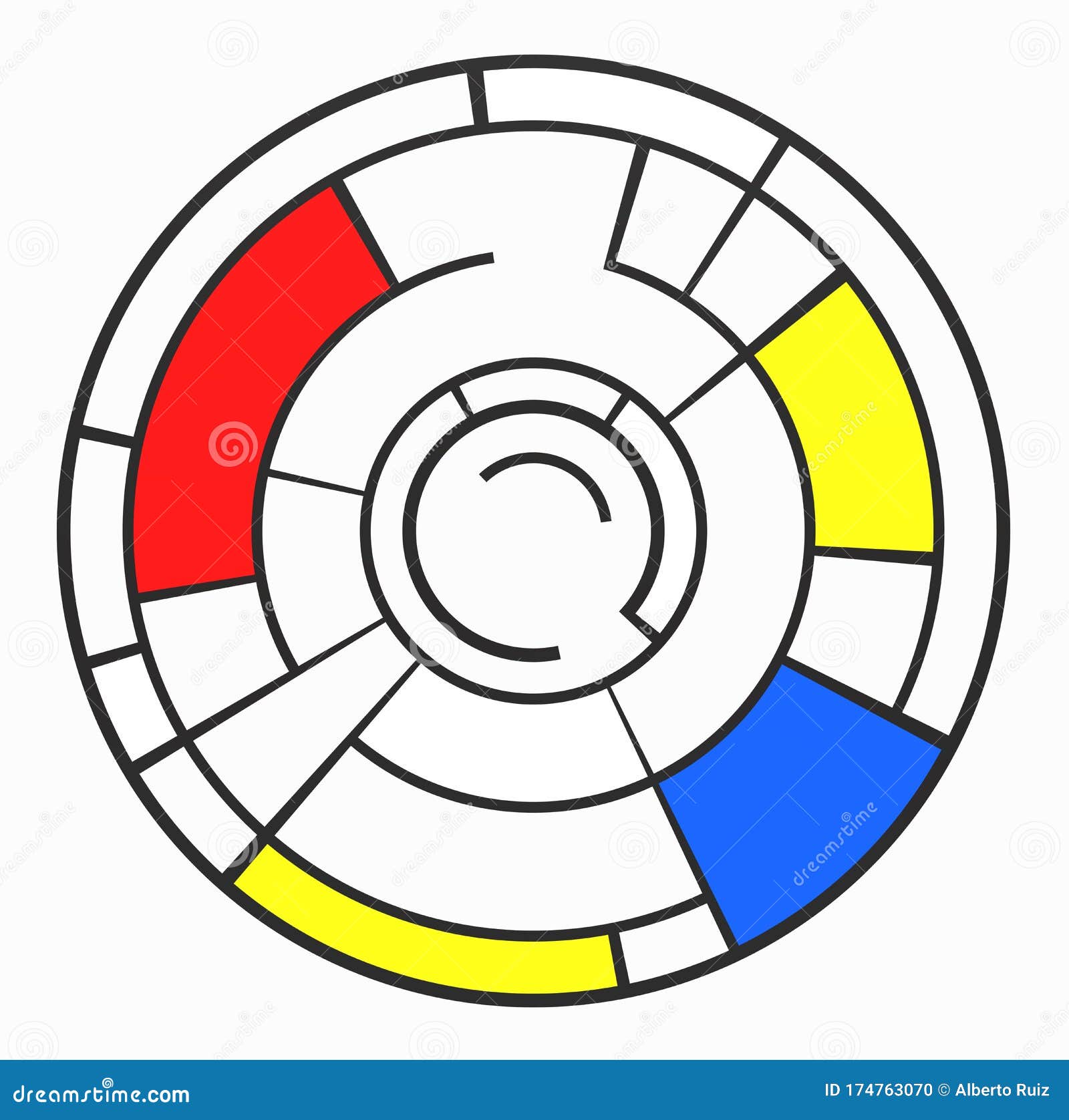 Colorist Circular Geometric Art Composition Stock Illustration ...