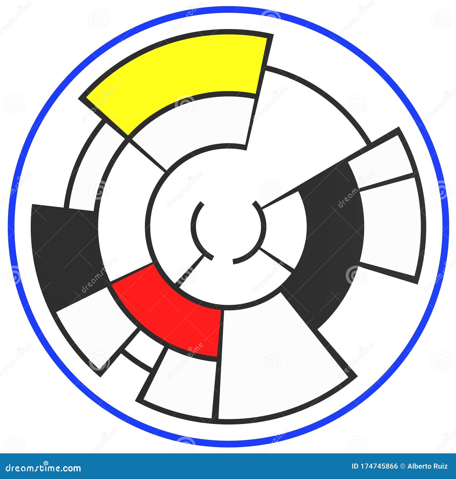 Colorist Geometric Art Composition in Circle Stock Illustration ...