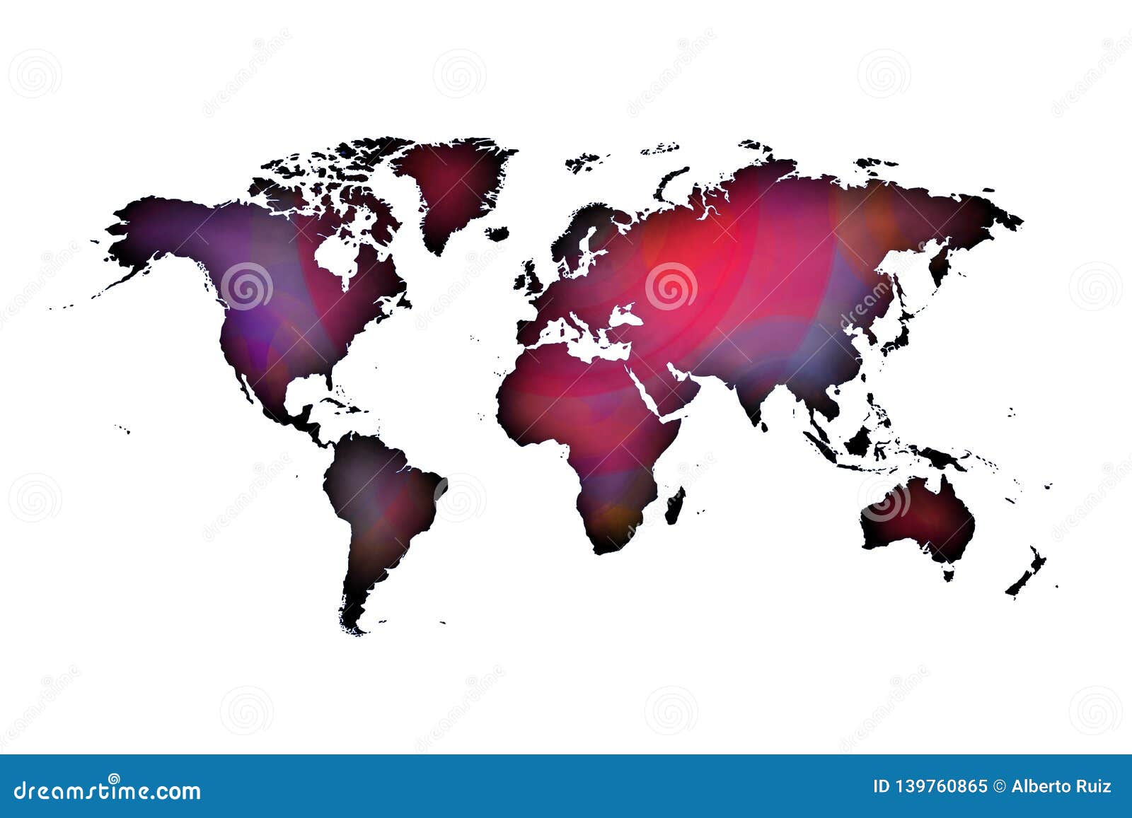 Colorist Worldmap with Perimetral Shadows. Stock Illustration ...