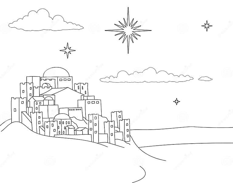 Coloritura Di Scena Del Fumetto Della Città Di Natale Di Natività ... Coloritura Di Scena Del Fumetto Della Città Di Natale Di Natività ...