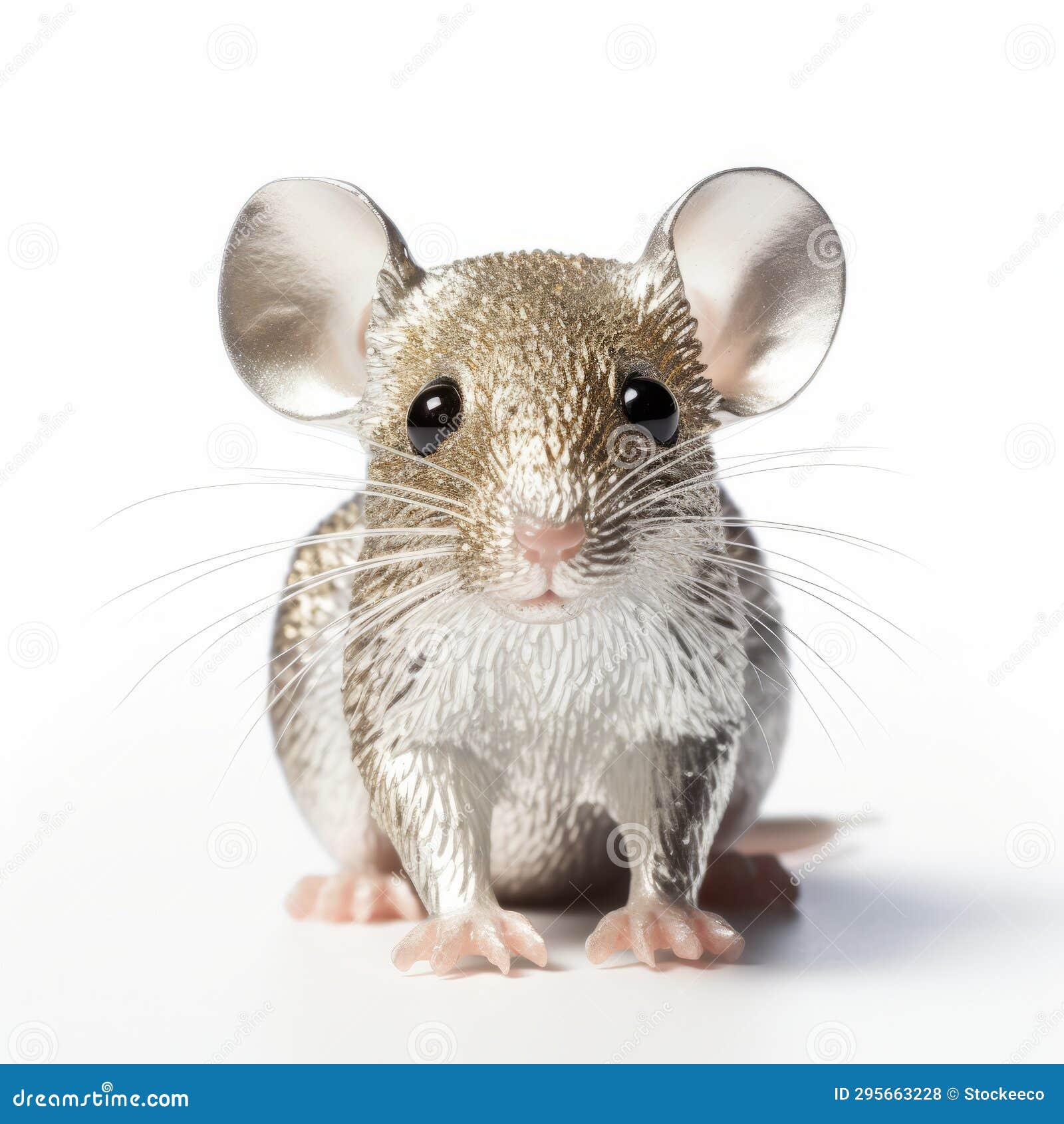Colorized Silver Mouse with Ears - Precisionist Art Style Stock ...