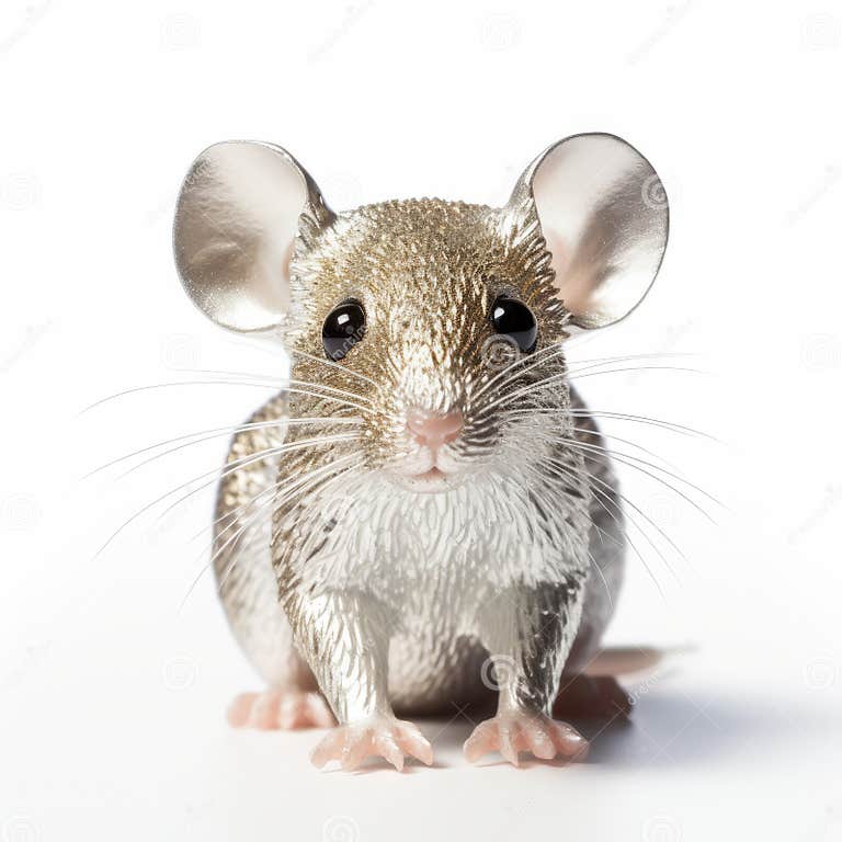 Colorized Silver Mouse with Ears - Precisionist Art Style Stock ...