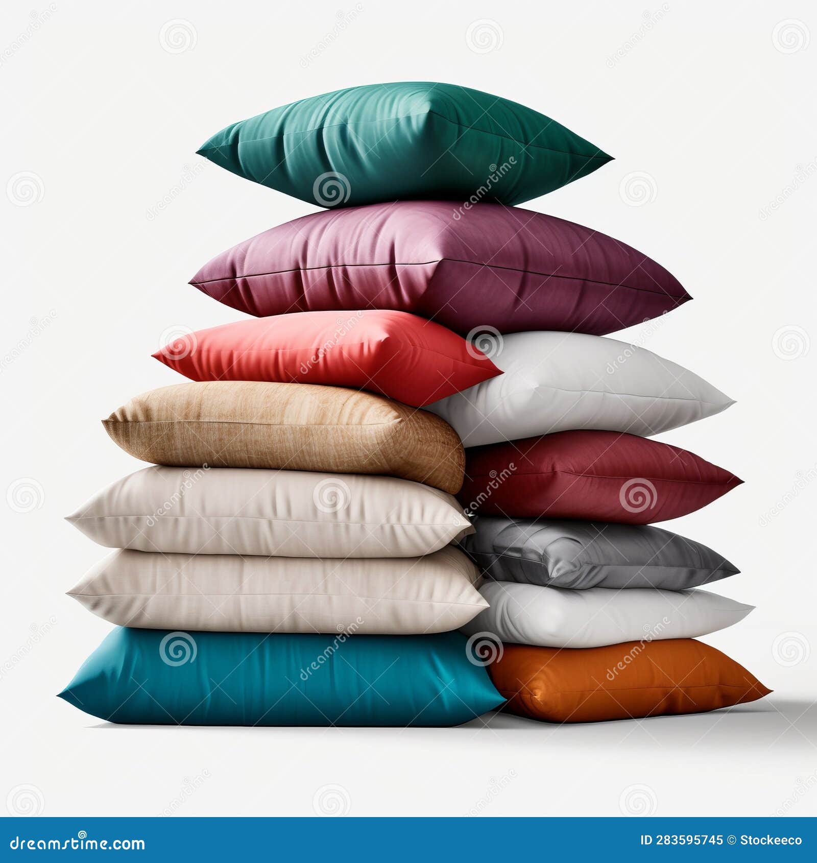 Colorized Stack of Pillows on White Background - Erik Johansson Style ...
