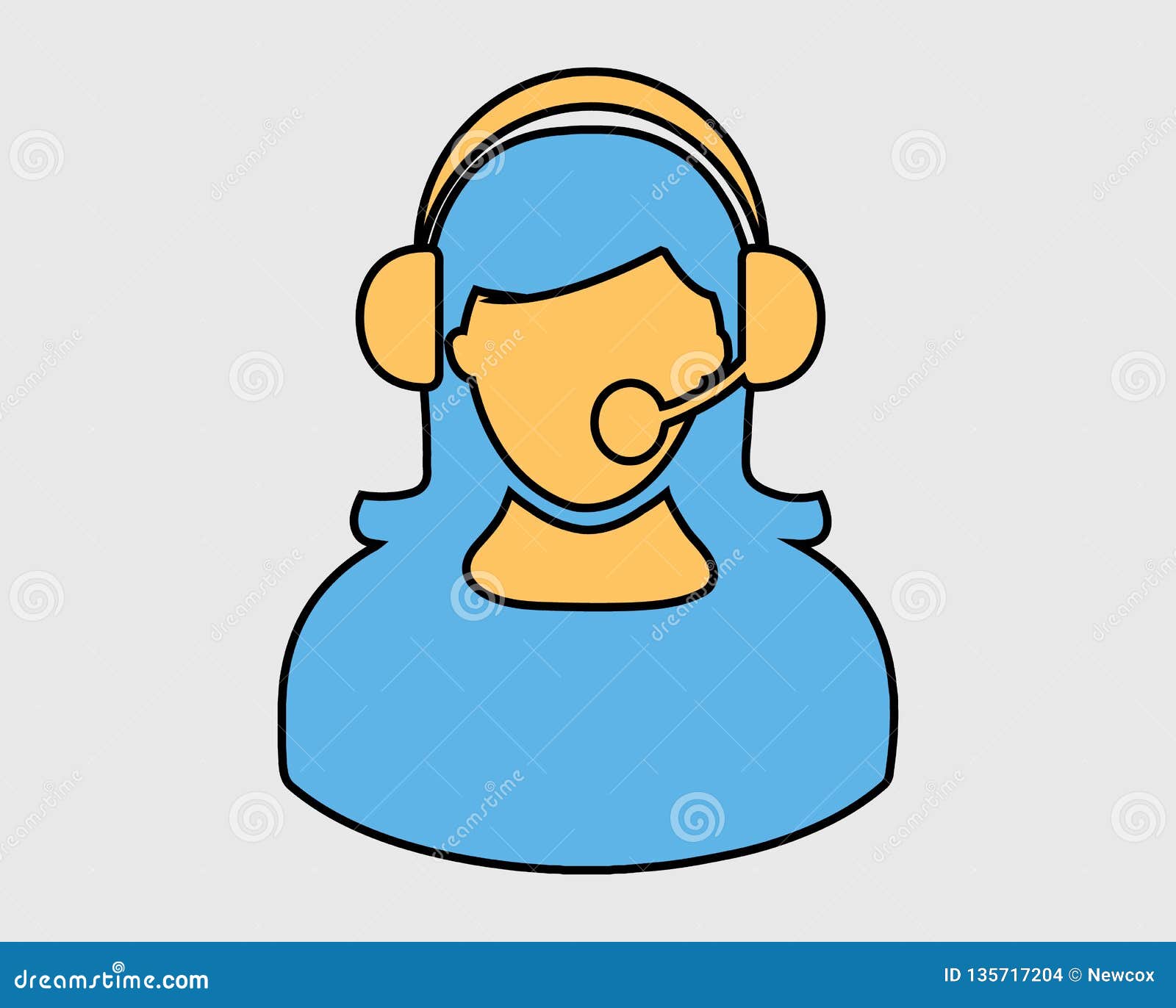 Female Customer Service Icon Stock Vector - Illustration of center ...