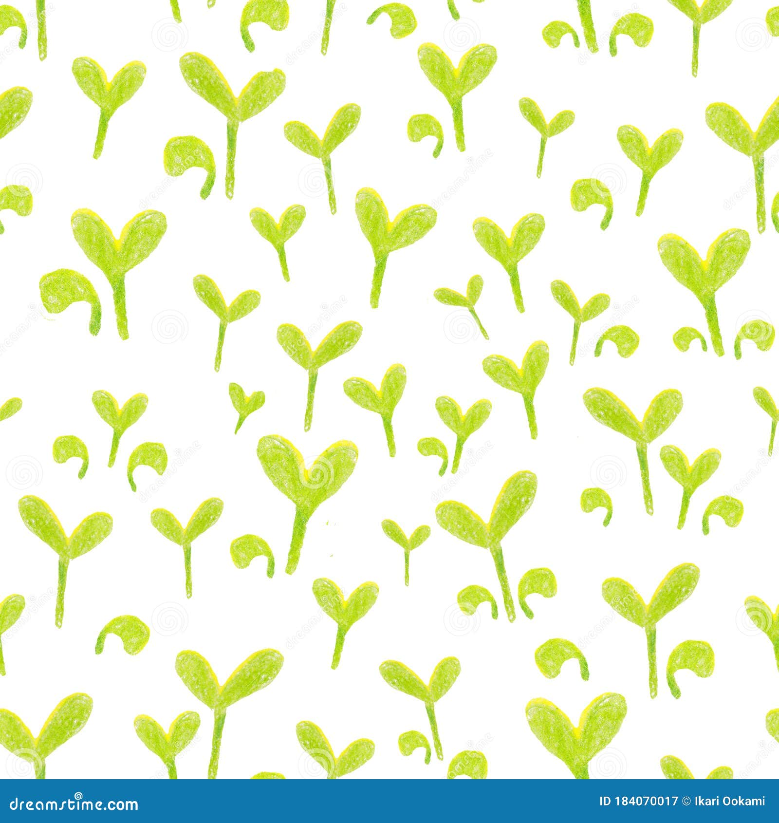 Colorpencil Pattern with Green Sprouts Stock Illustration ...