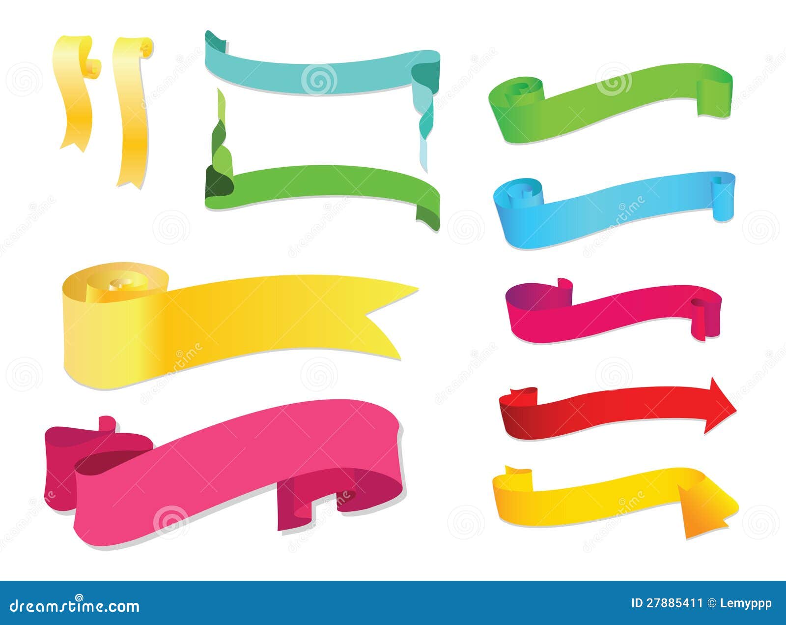Colors Banners and Ribbons, Vector Set Stock Vector - Illustration of ...