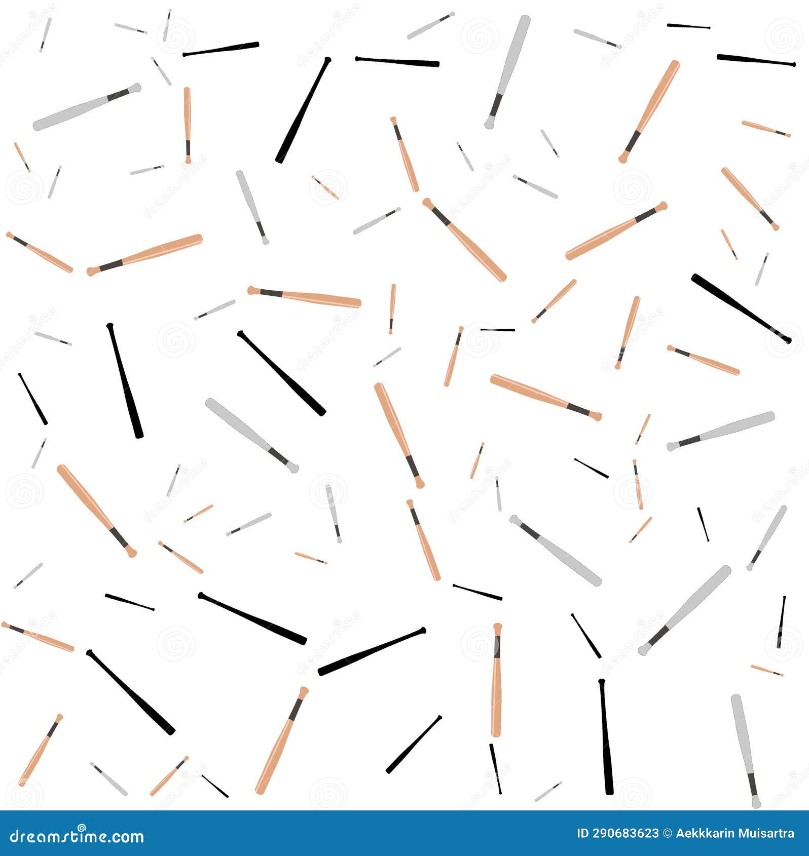 3 Colors of Bass Sticks Placed in a Random Pattern Stock Illustration ...
