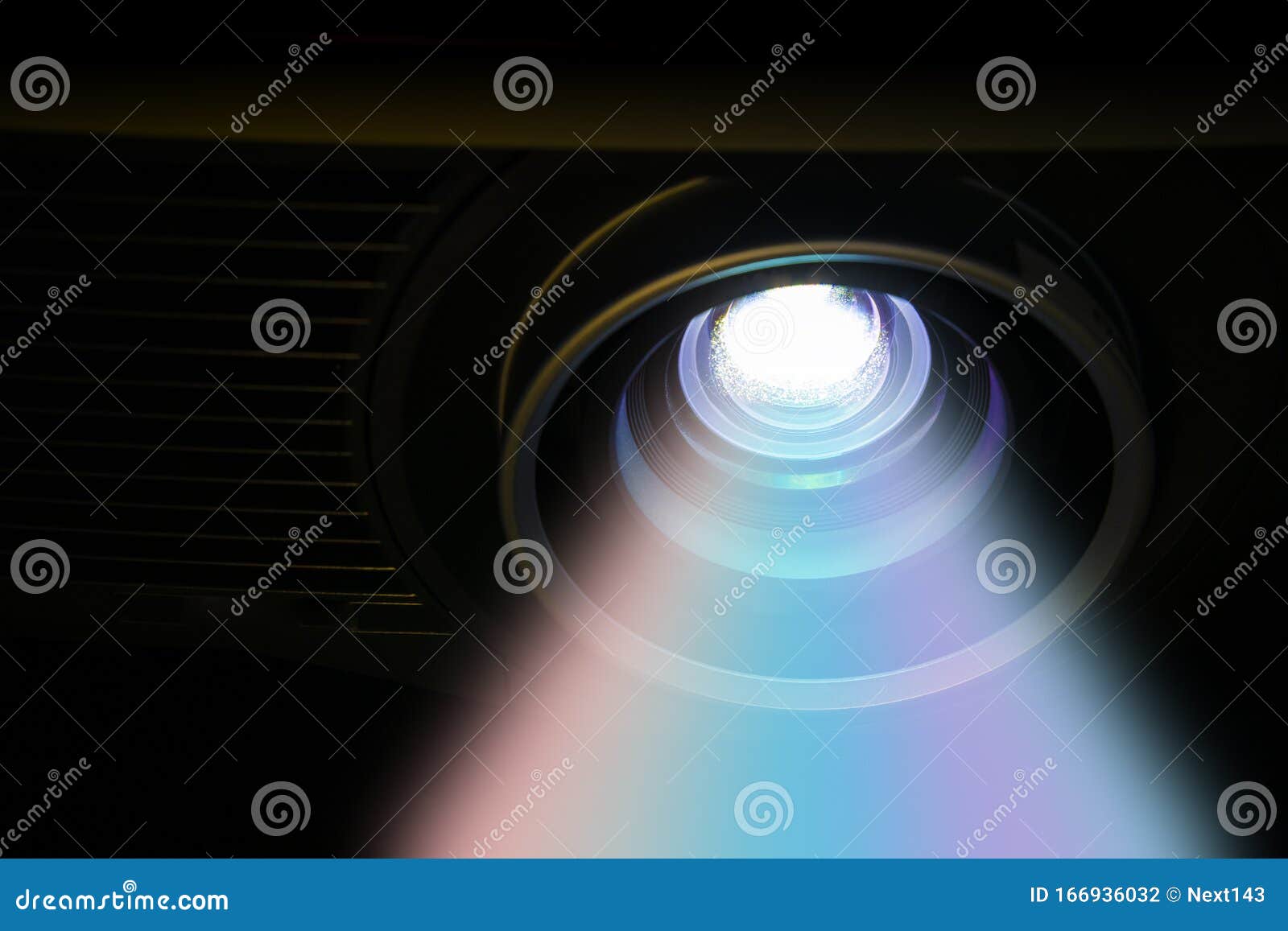 A Color Beam from Projector Machine for Presentation Stock Photo ...