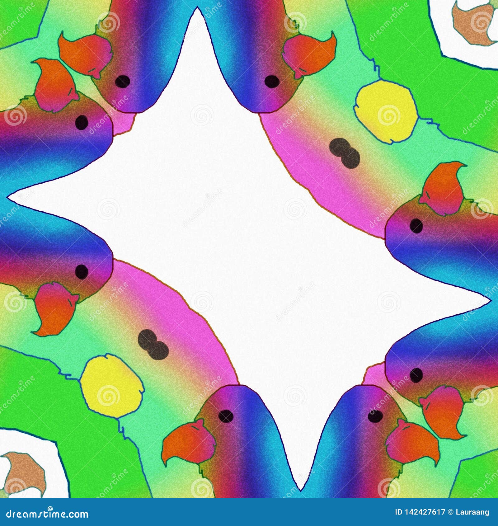 Birds- the Colors of Birds. Happy Cartoon. Stock Illustration ...