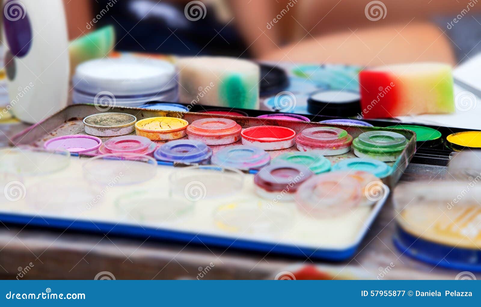 Colors in a Box on a Work Table Stock Image - Image of used, artistic ...