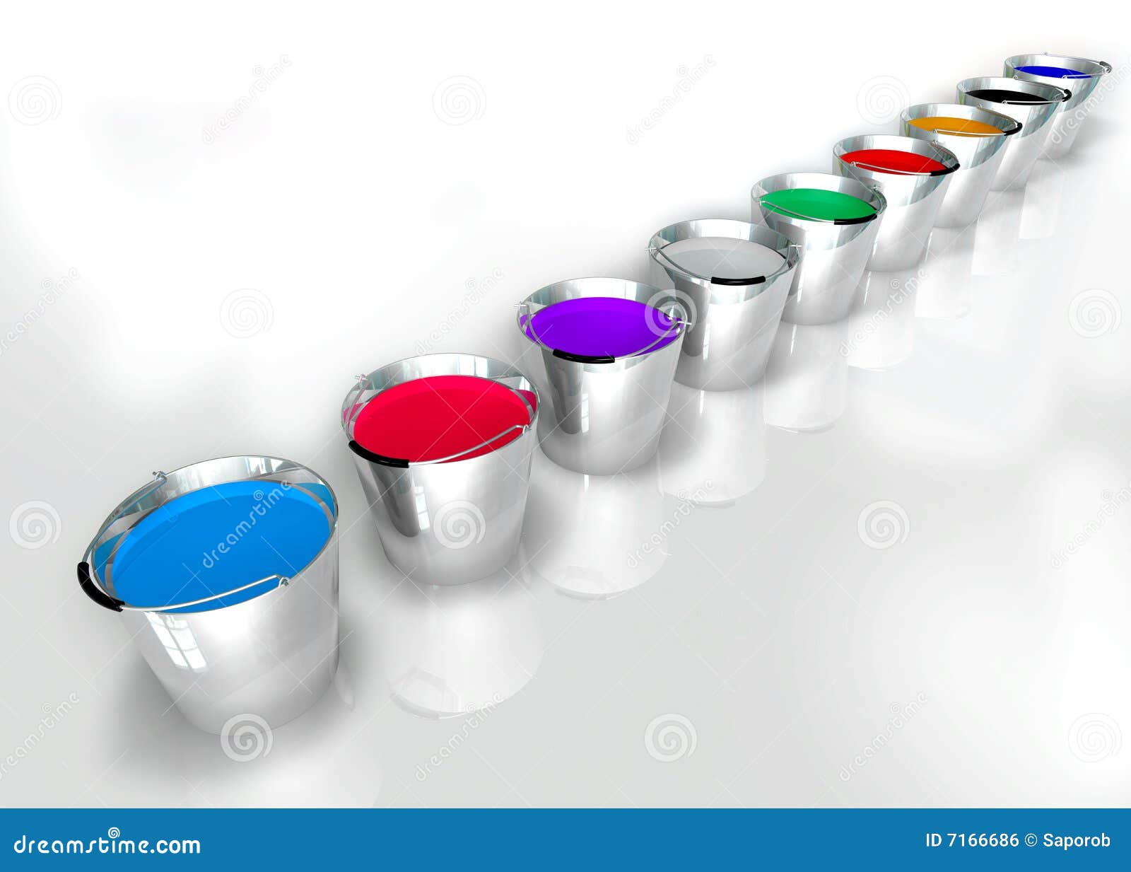 Colors Buckets stock illustration. Illustration of oozing - 7166686