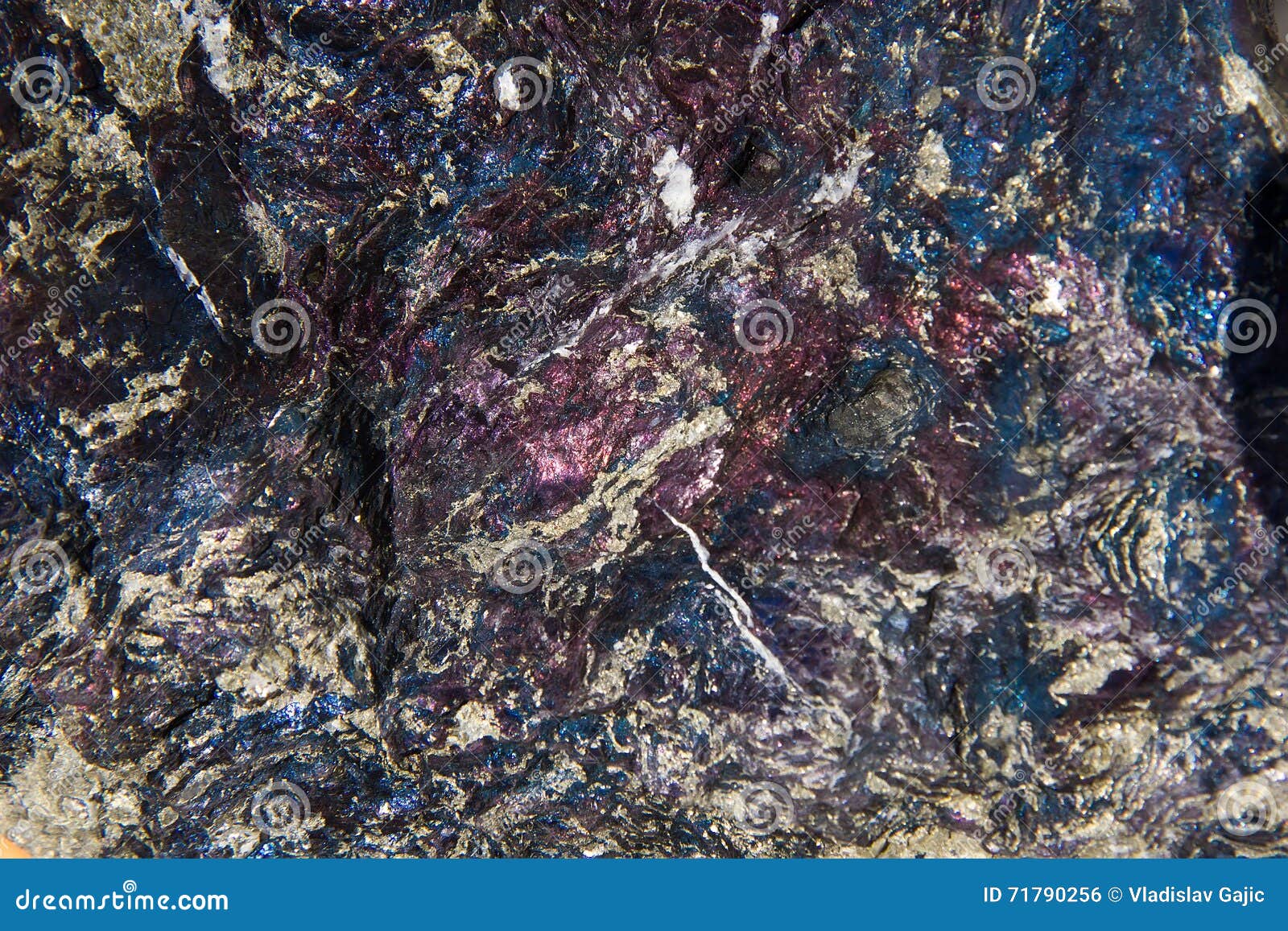 Colors of the Covellite Mineral Stock Photo - Image of rare, coveline ...