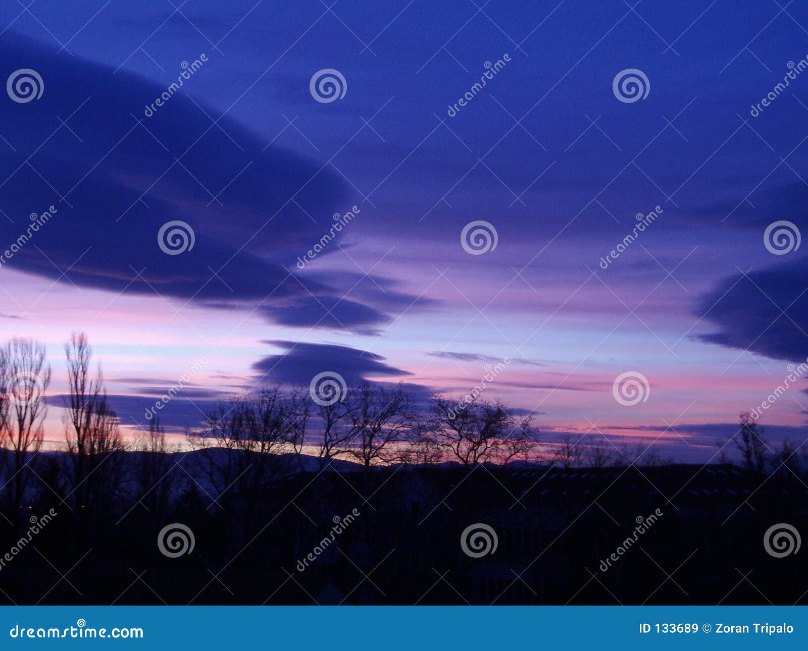 Colors of the dawn stock image. Image of dawn, trees, colorful - 133689