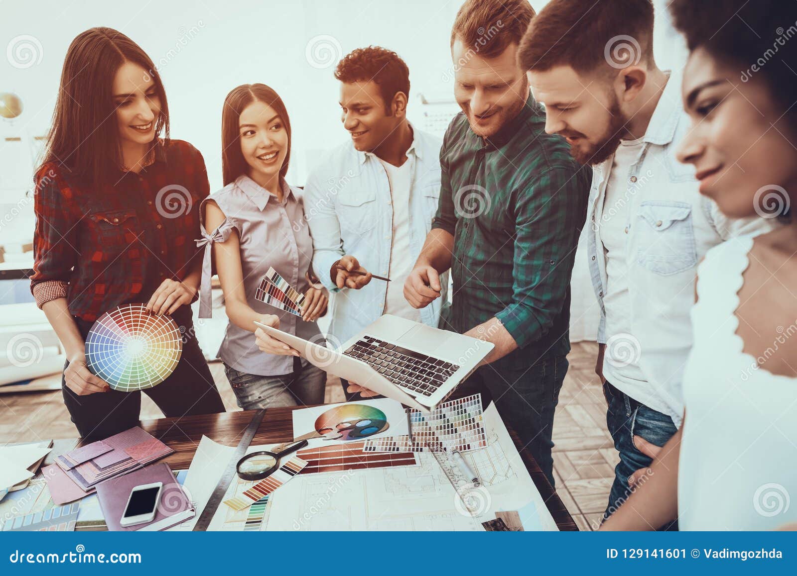 Arm Of All Races And Colors Stacked Together One By One In Unity And ...