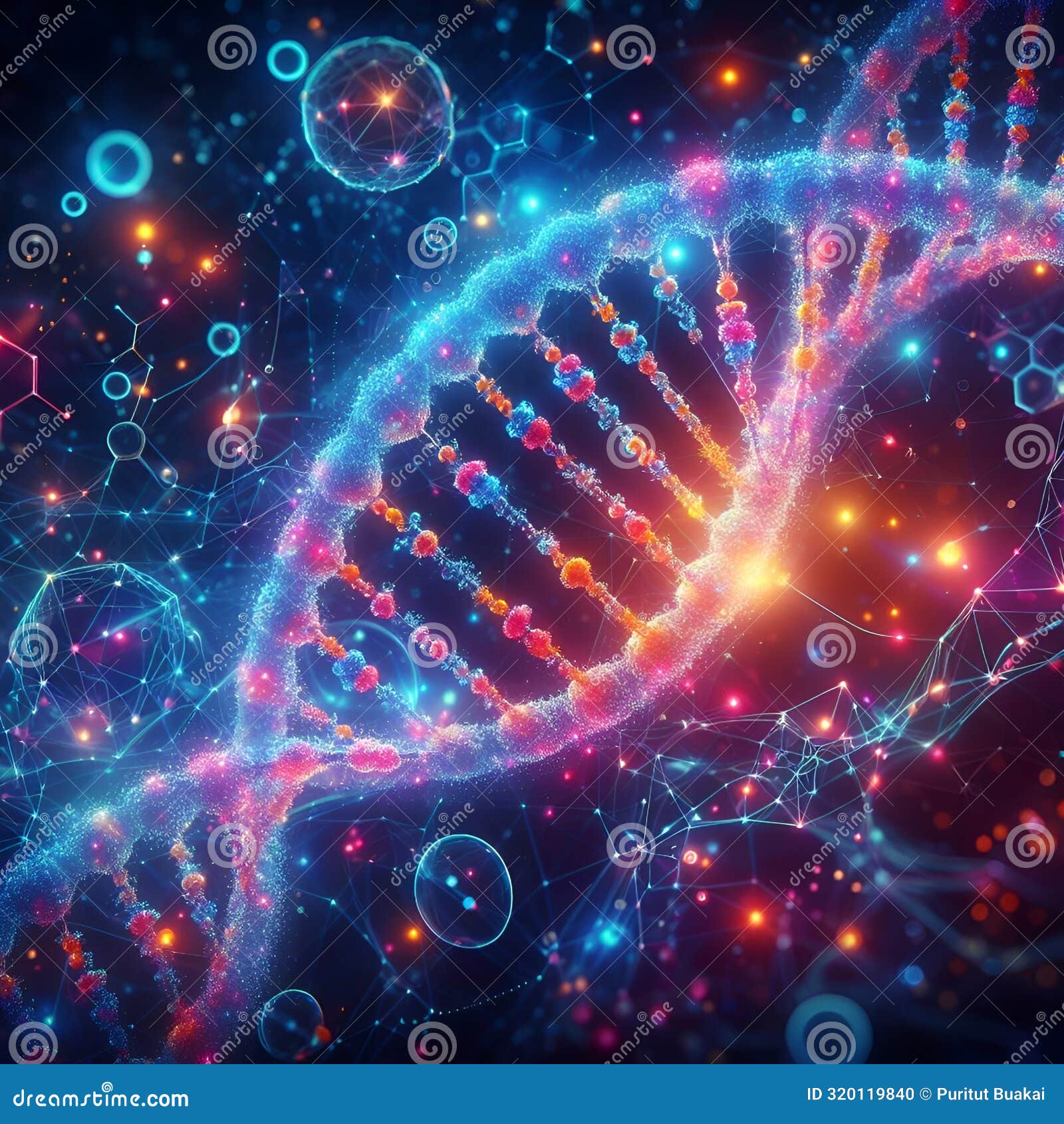 The Colors of DNA from an Artistic Perspective. Stock Photo - Image of ...